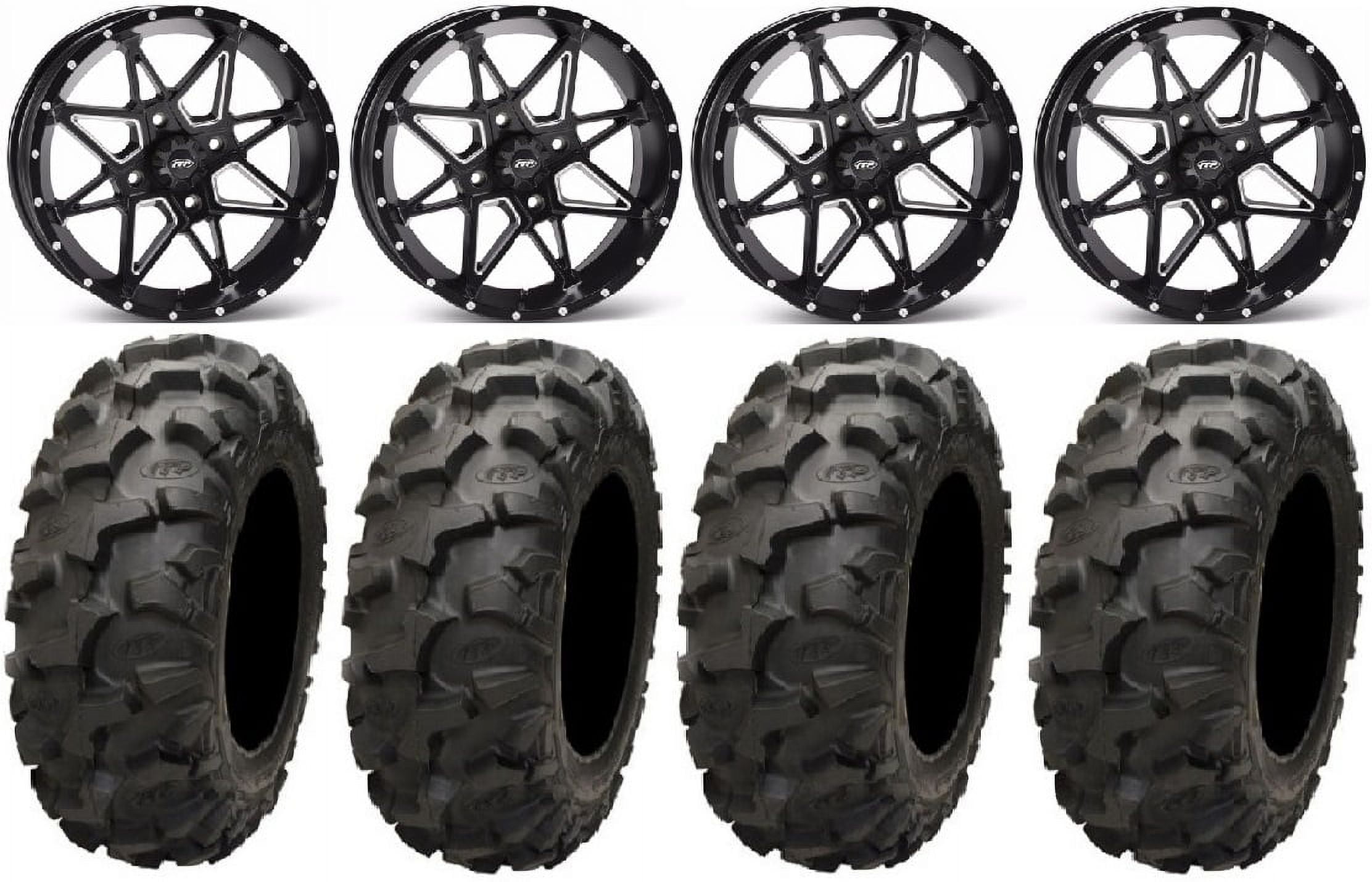 ITP Tornado 14" Wheels Black 30" Blackwater Tires Sportsman RZR Ranger - Walmart.com