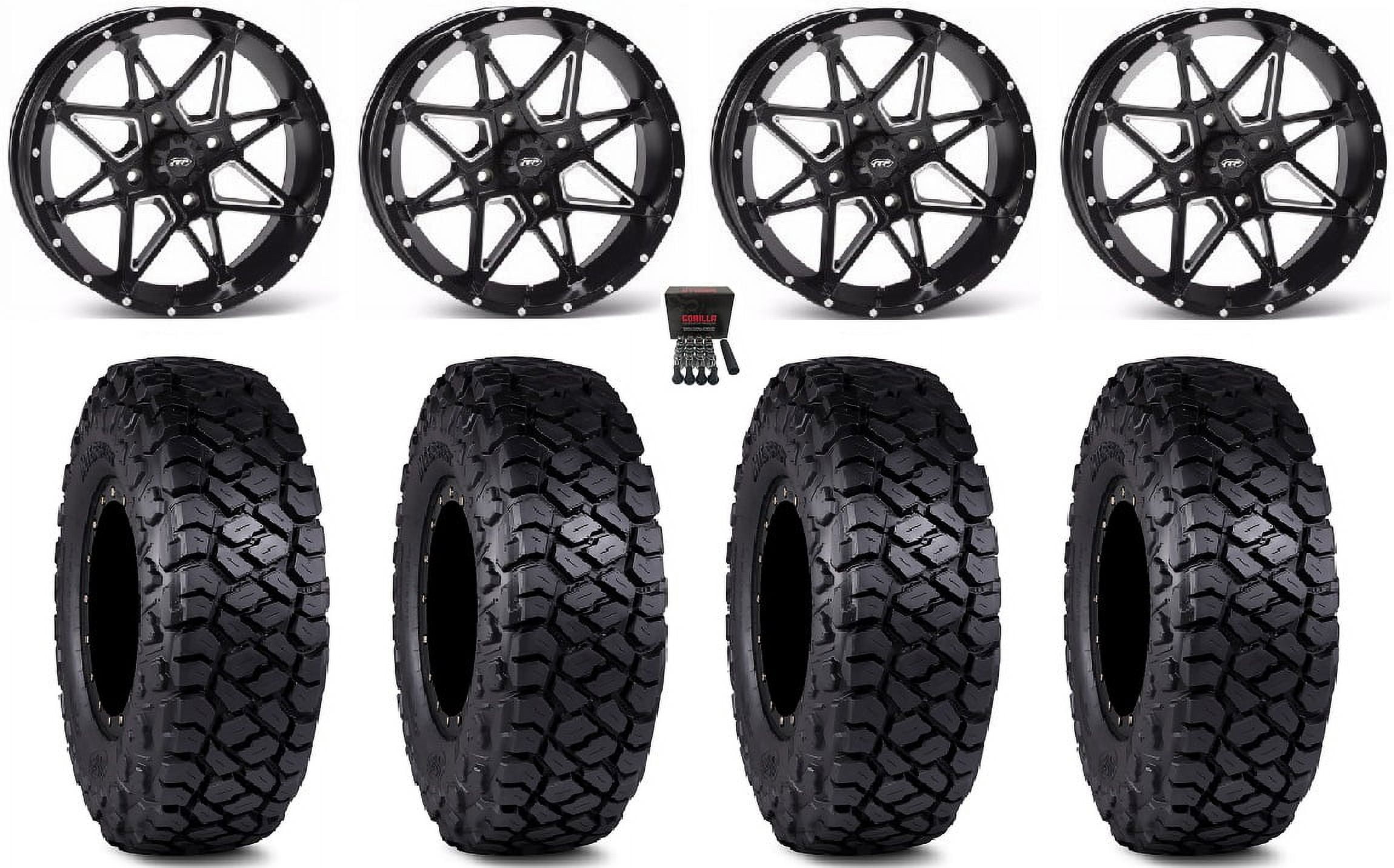 ITP Tornado 14" Wheels Black 30" Intersect Tires Polaris RZR XP 1000 ...