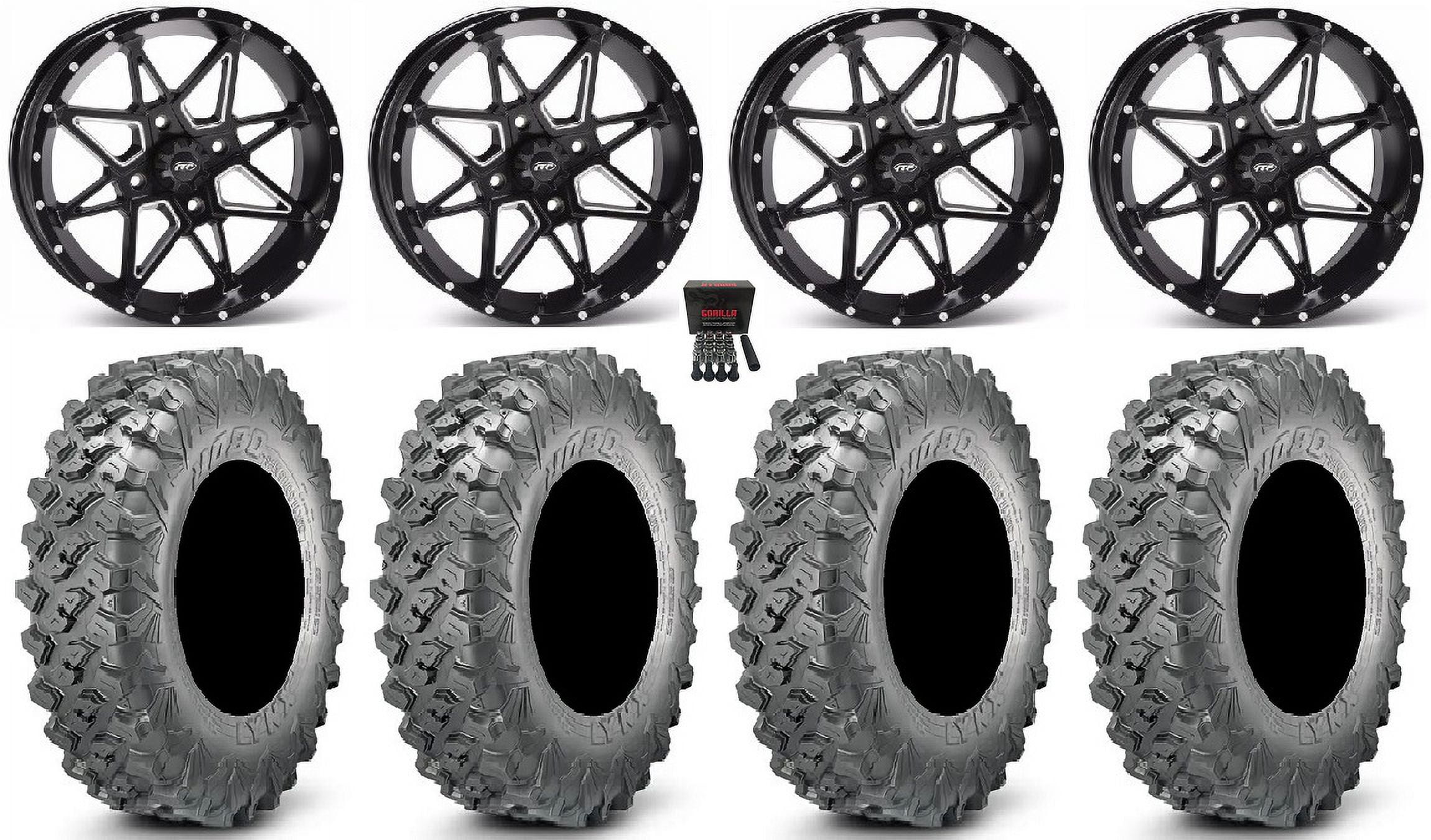 ITP Tornado 14" Wheels Black 30" Lynx SXS Tires Yamaha Viking Wolverine ...