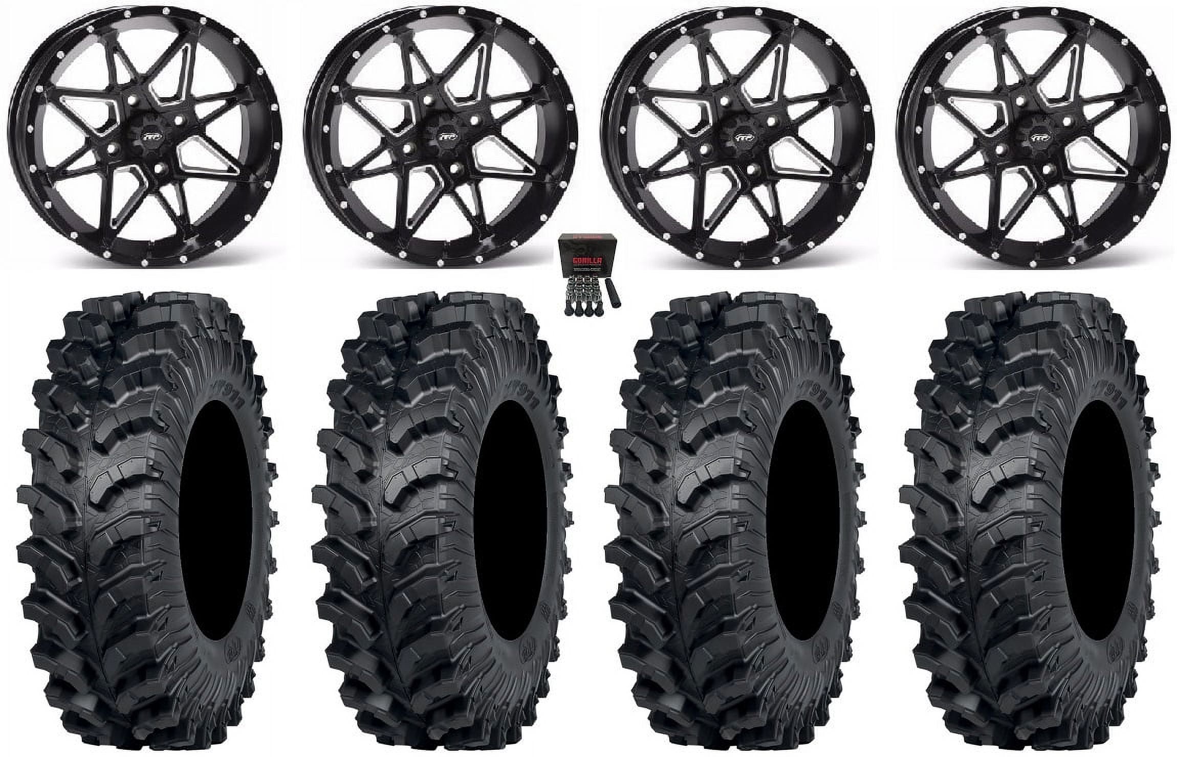 ITP Tornado 14" Wheels Black 32" MT911 Tires Polaris RZR XP 1000 / PRO ...