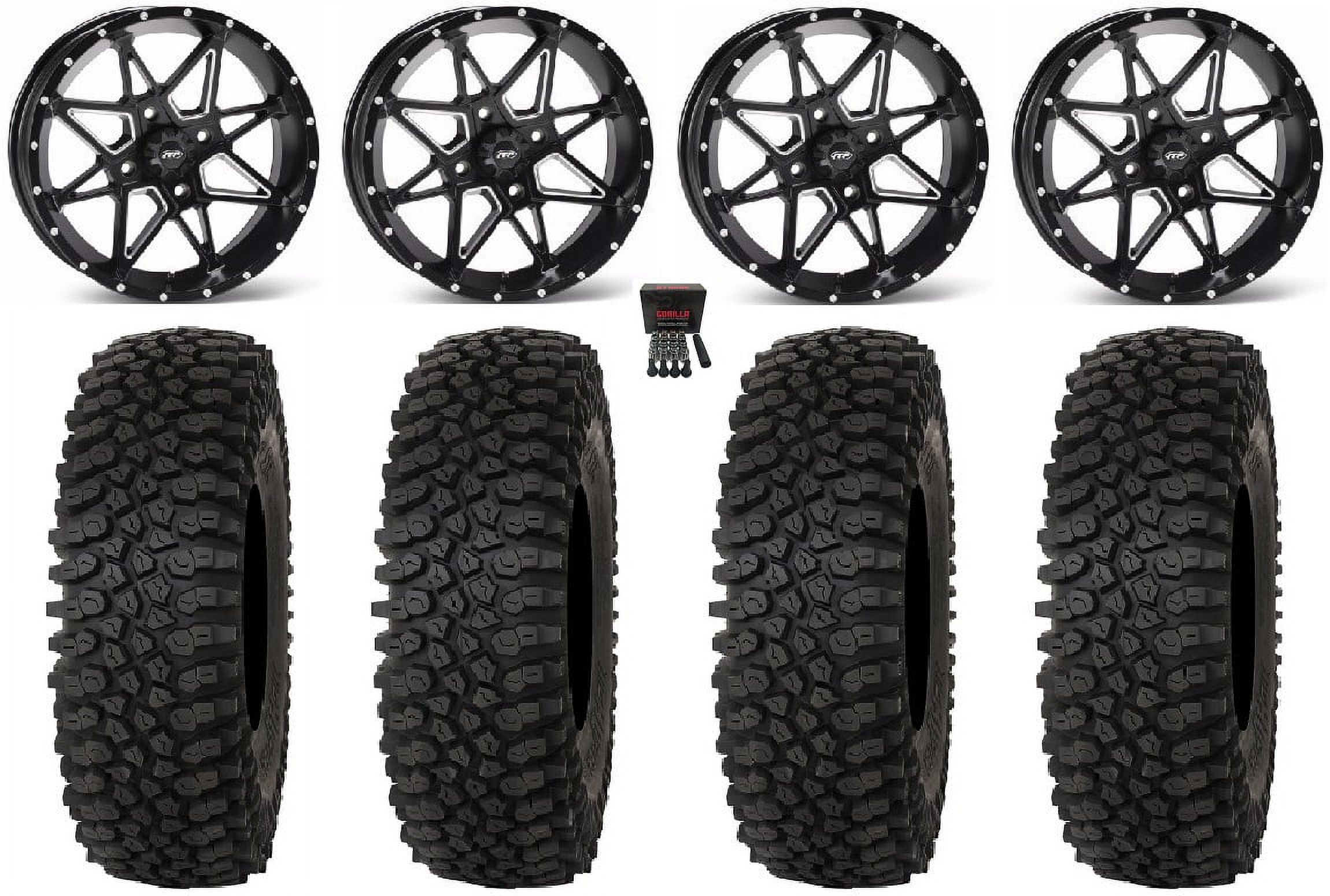 ITP Tornado 14" Wheels Black 32" Roctane ST Tires Yamaha Viking ...