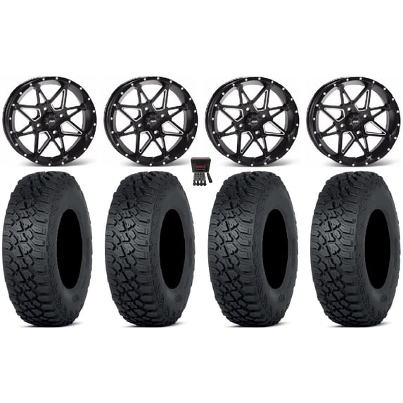 ITP Tornado 15" Wheels Black 30" Tenacity XNR (8ply) Tires Polaris RZR ...