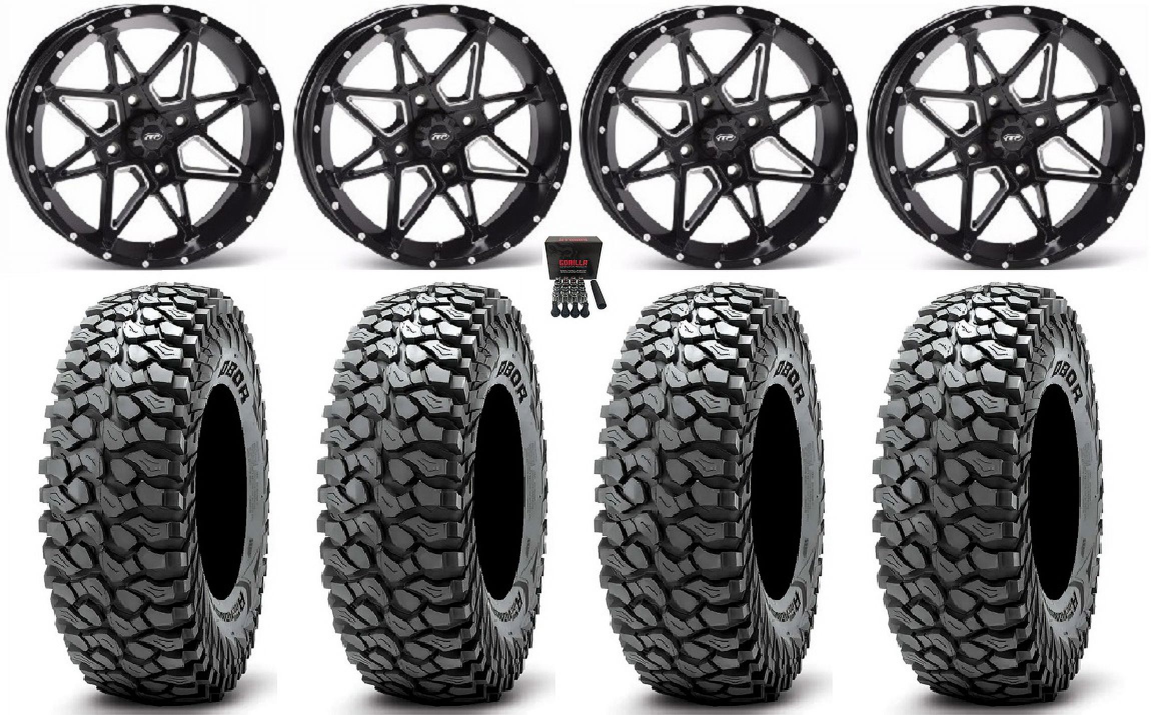 ITP Tornado 15" Wheels Black 32" RocScraper Tires Polaris RZR XP 1000 ...