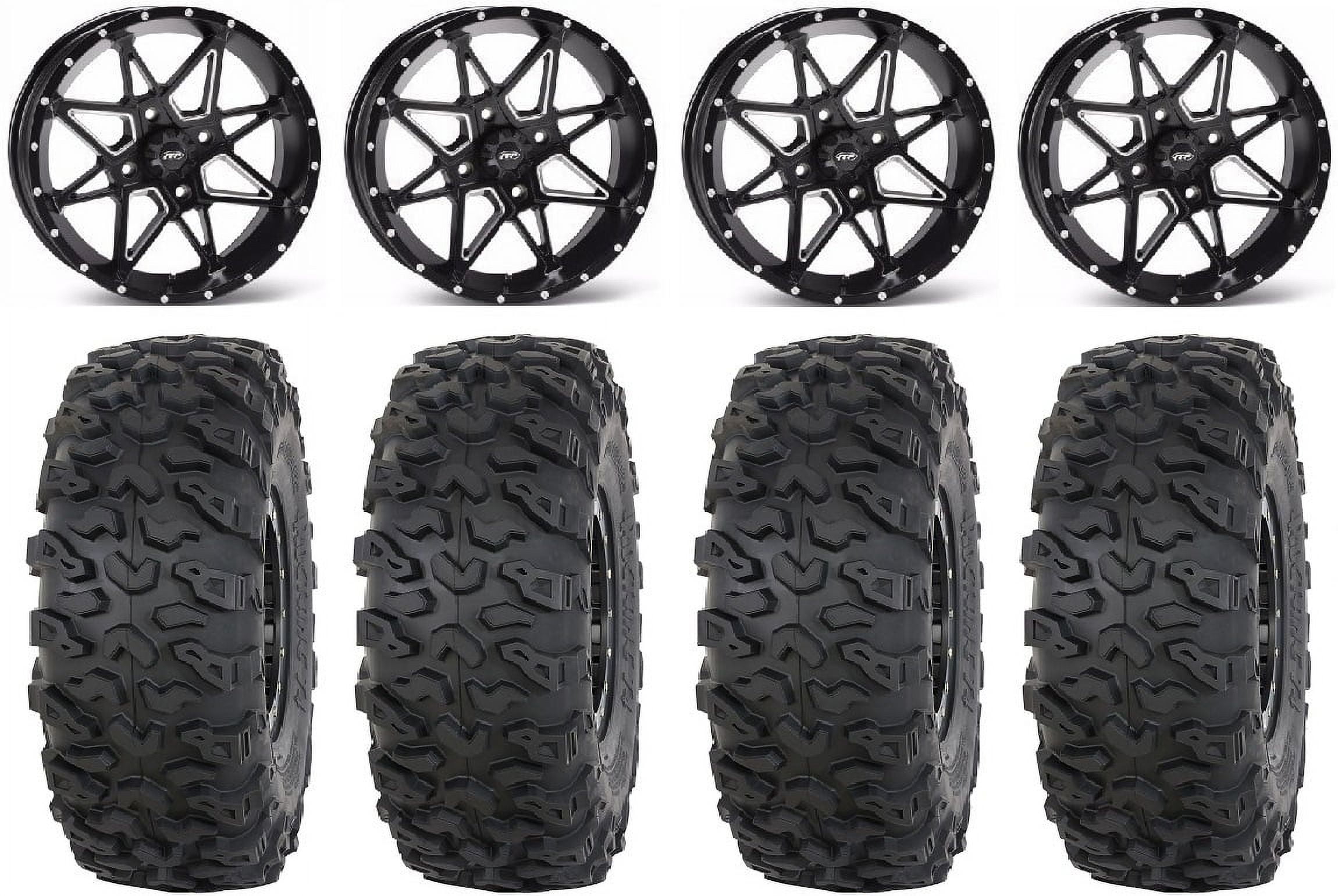 ITP Tornado 15" Wheels Black 33" Roctane T4 Tires Can-Am Maverick X3 ...