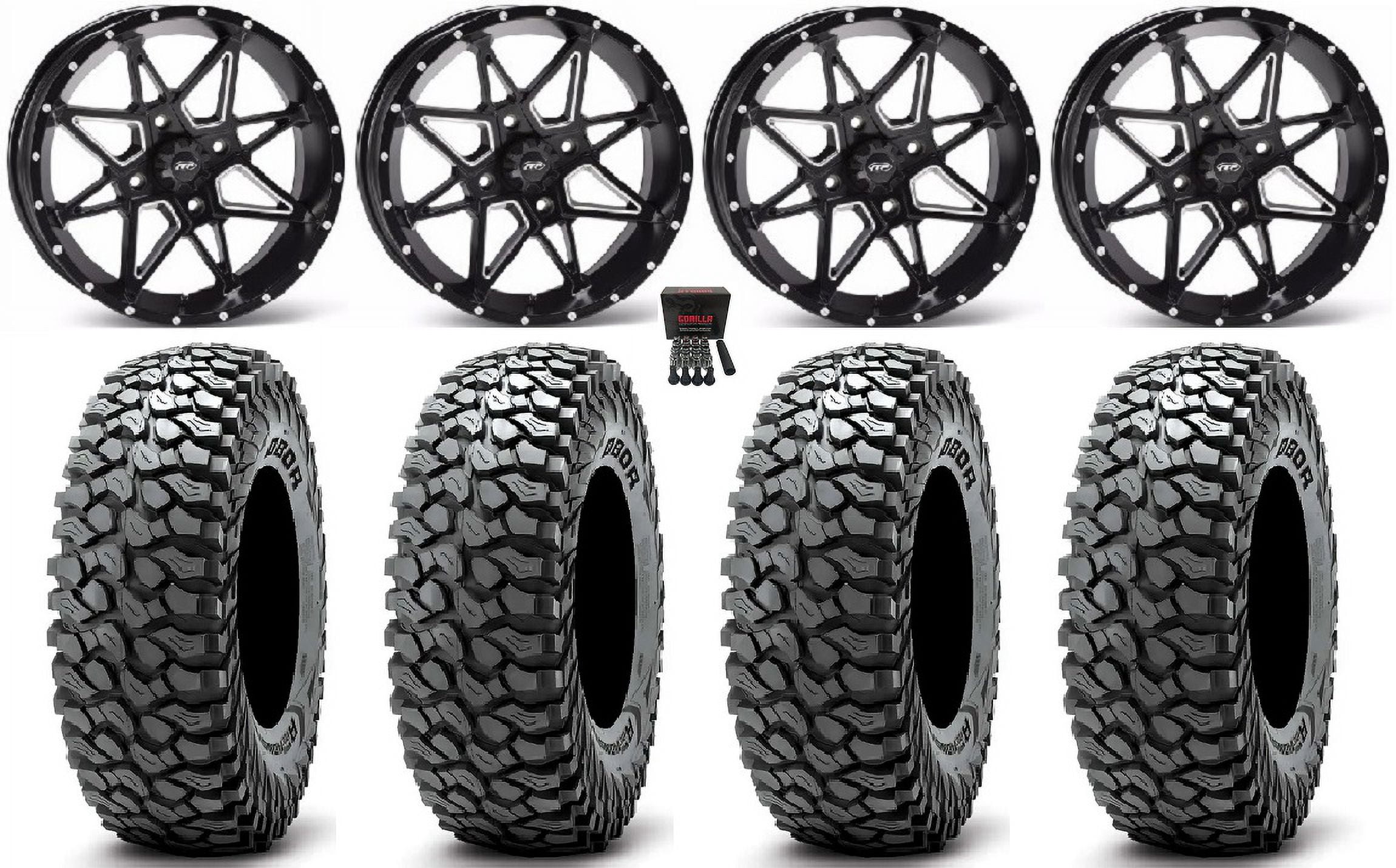 ITP Tornado 15" Wheels Black 35" RocScraper Tires Polaris RZR XP 1000 ...