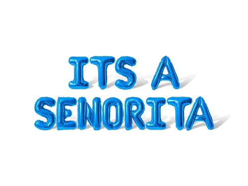 ITS A SENORITA Letter Balloon Banner - Baby Shower Stork Party ...