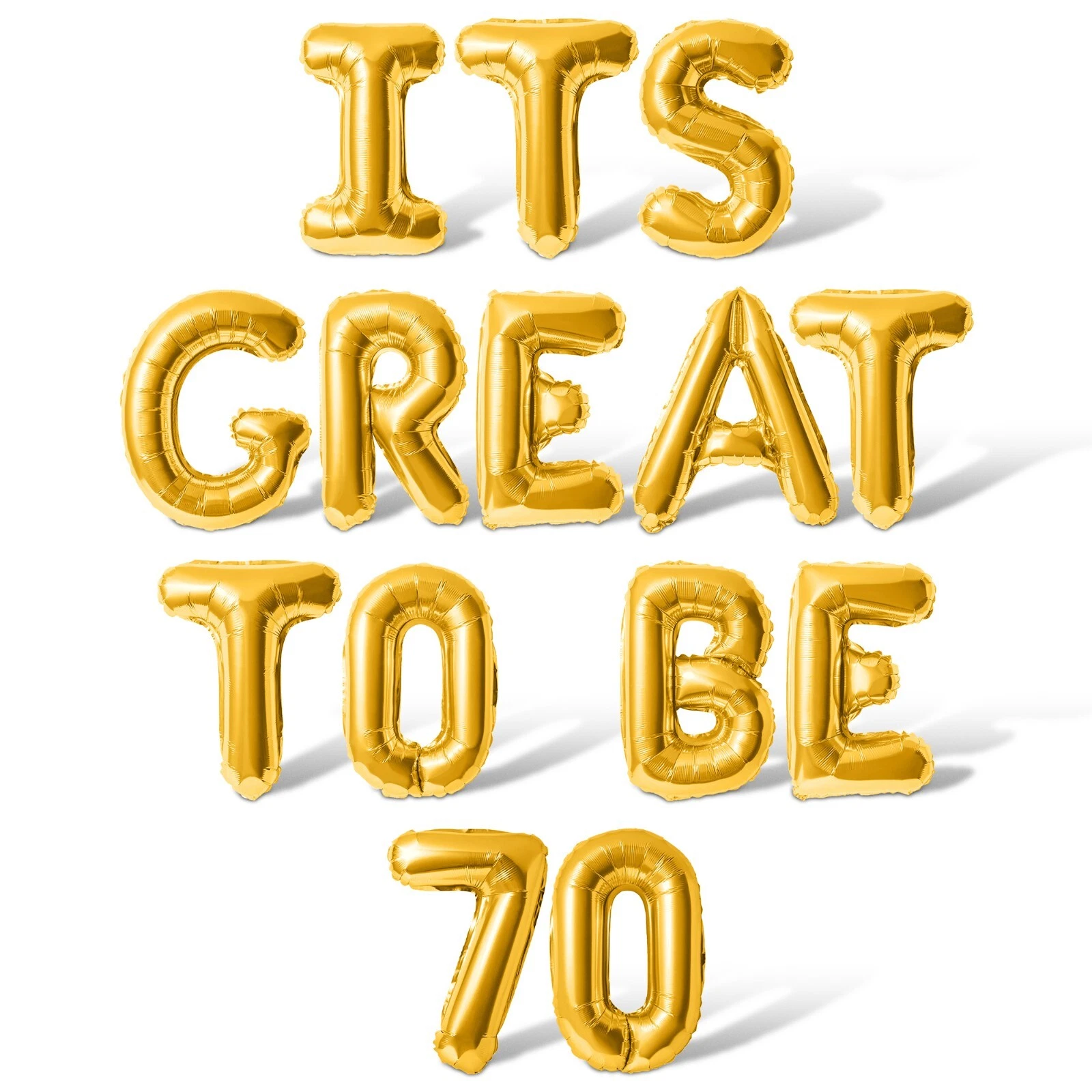 ITS GREAT TO BE 70 Letter Balloons Banner - 70th Birthday Party ...