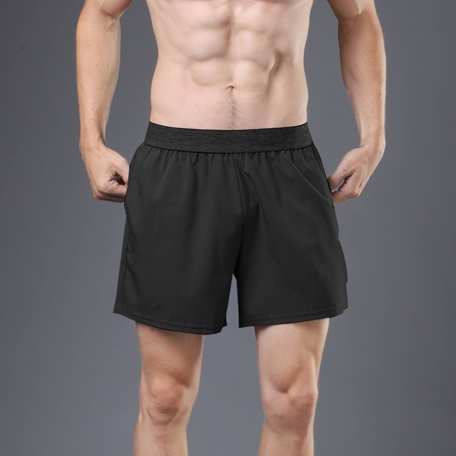 ITSAME Men's Running Shorts, Elastic Waist Quick Drying Sports ...