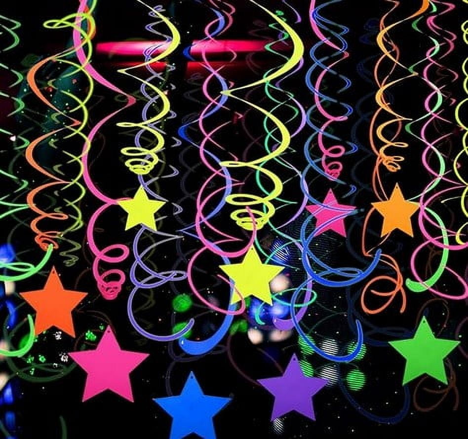 ITSELFER 1 Set Hanging Streamers Neon Swirls Decors Ceiling Swirls ...