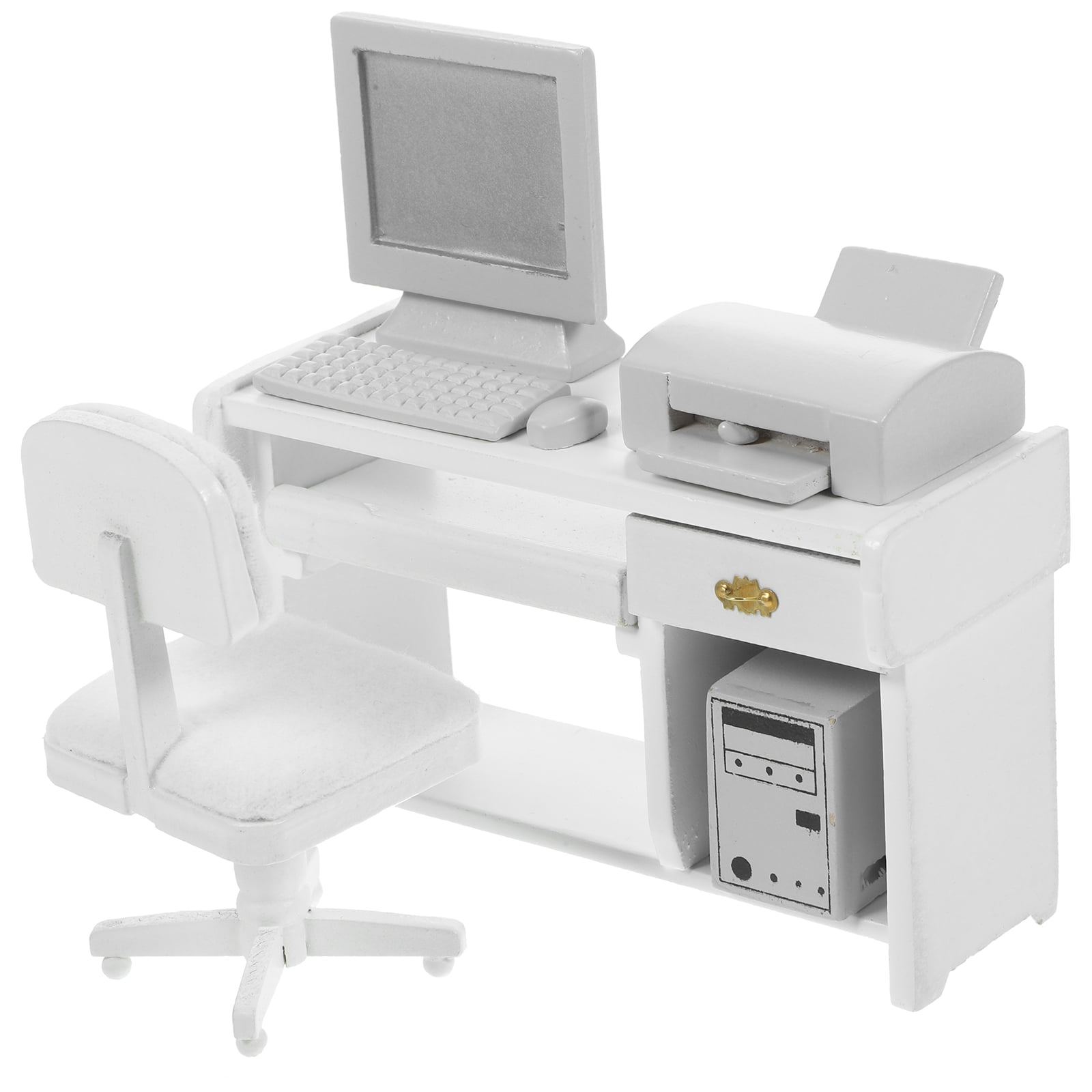 ITSELFER 1 Set Mini Office Desk Toys Tiny House Computer Model ...