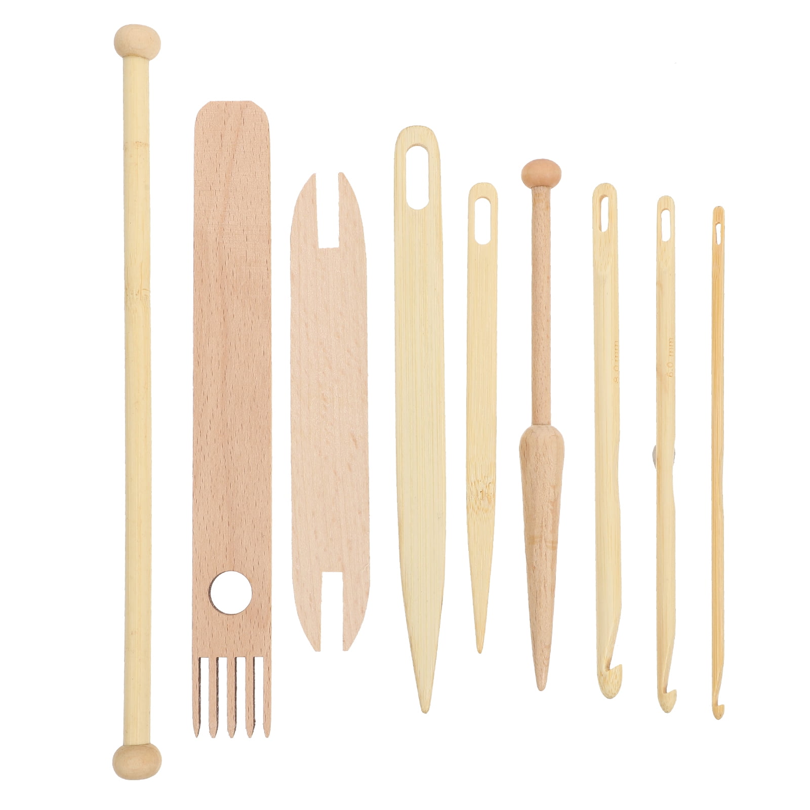 ITSELFER 1 Set Weaving Knitter Tools Wooden Weaving Tool Crochet Hooks ...