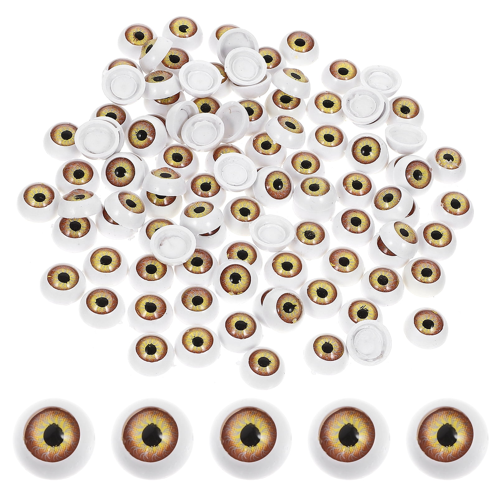 ITSELFER 100pcs Doll Eyeballs Half Round Eyes DIY Doll Eyeballs Bear ...