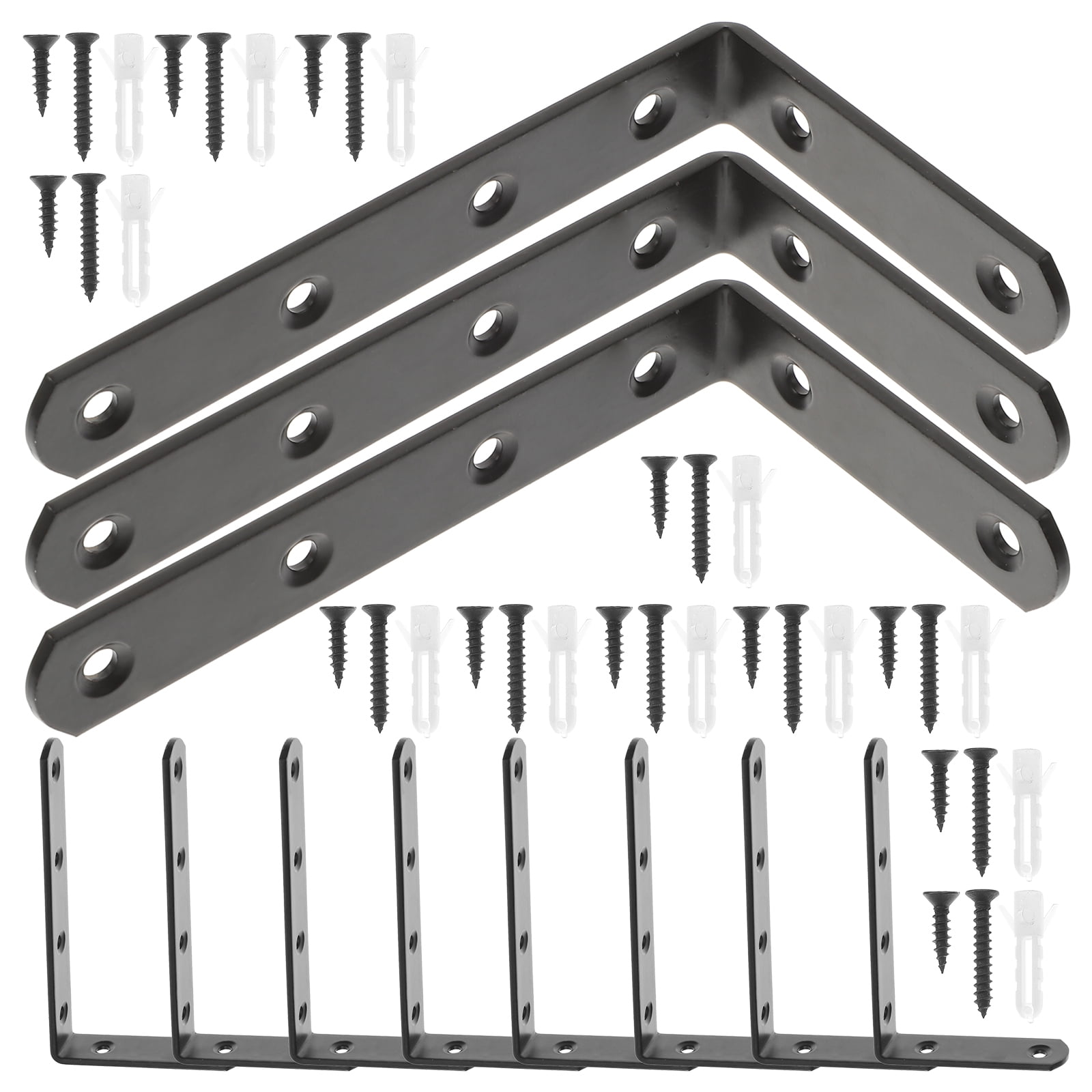 ITSELFER 10pcs Shelf Brackets L-shaped Corner Braces Heavy Duty 90 ...