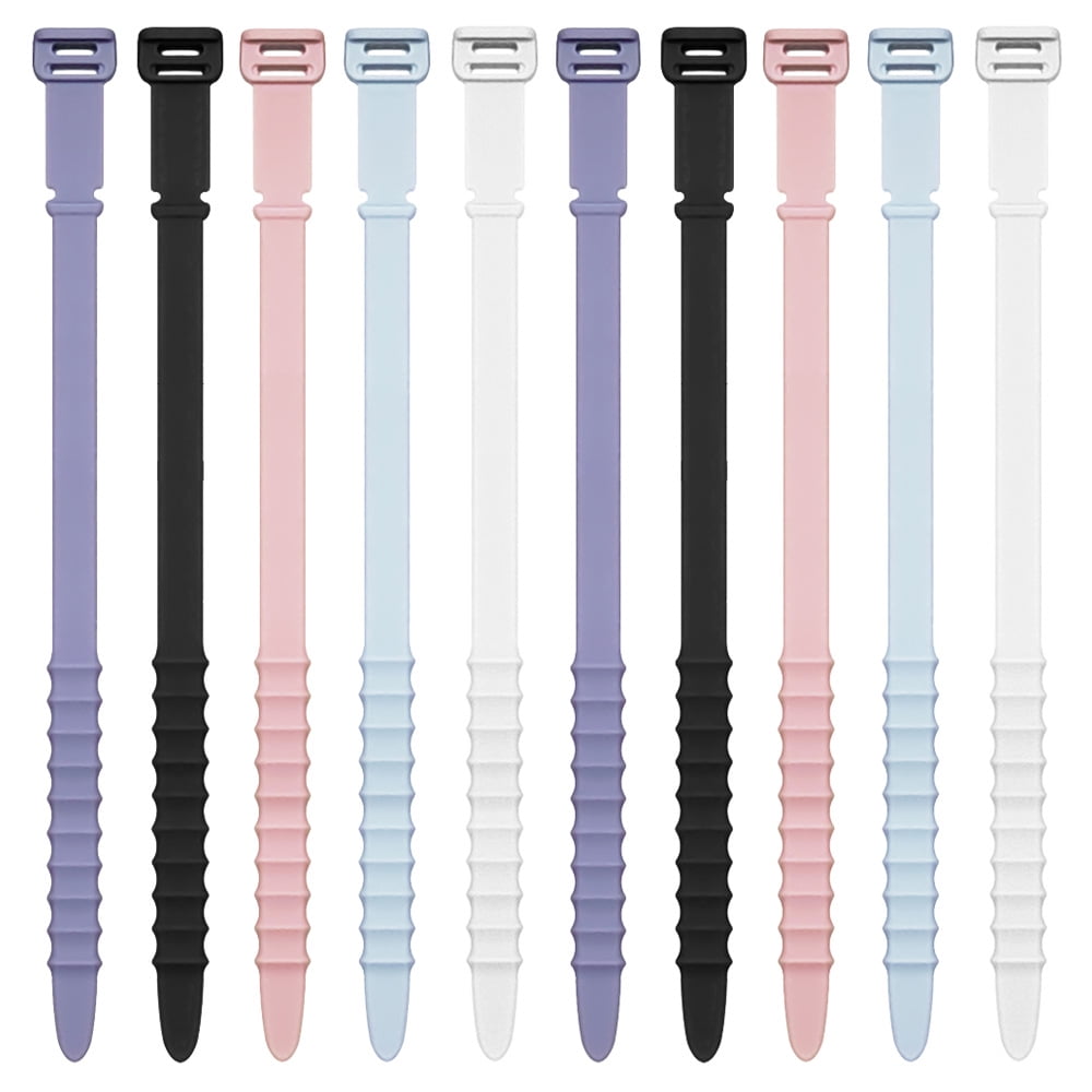 ITSELFER 10pcs Silicone Zip Ties Reusable Rubber Cable Ties Straps ...