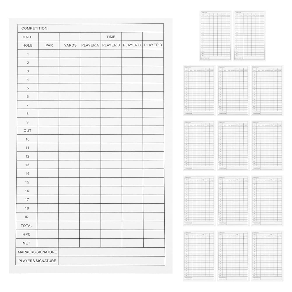 RENACLIPY 15Pcs Golf Score Sheets White Coated Paper Scorebook for ...