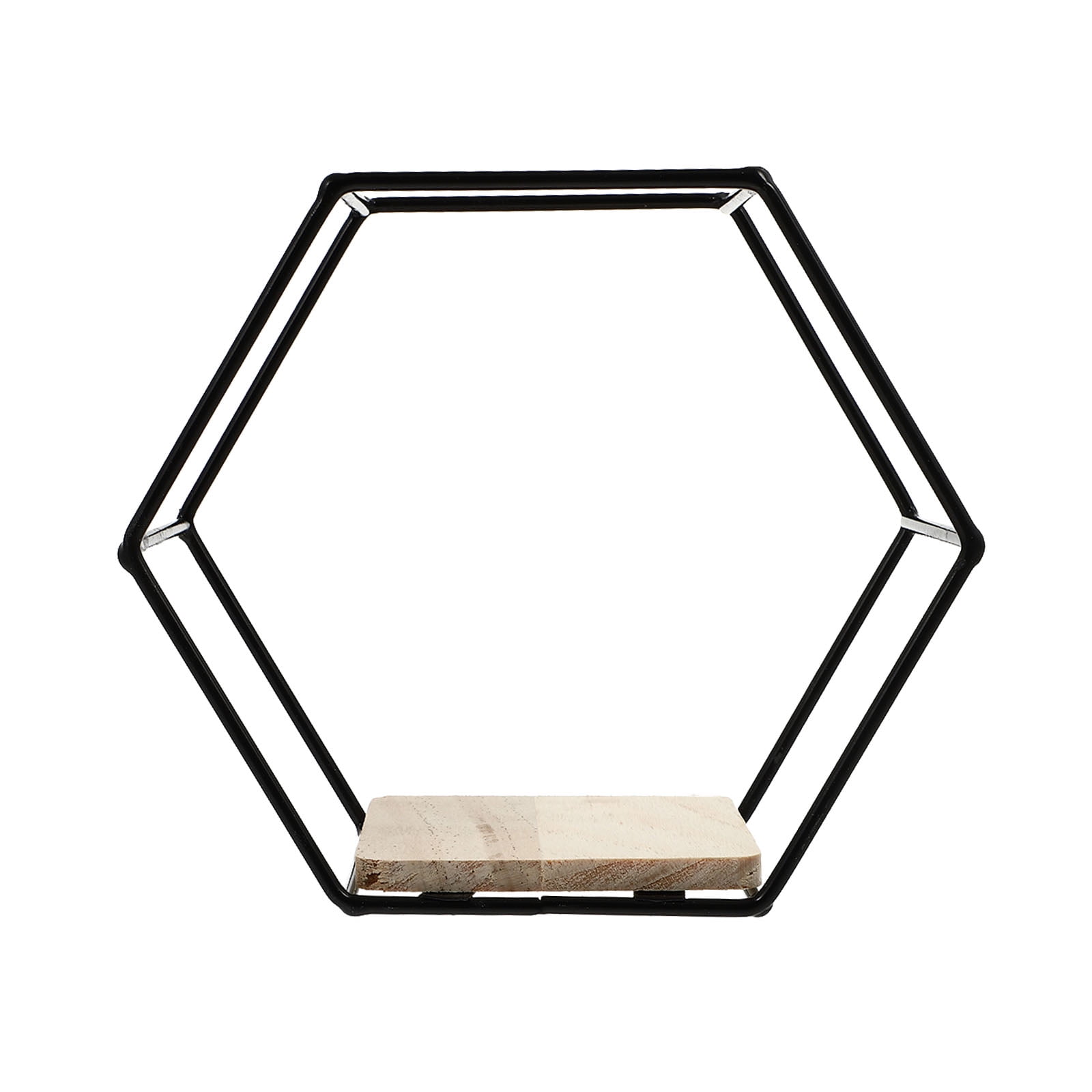 ITSELFER 1pc Hexagon Shape Storage Rack Wall-mounted Storage Shelf Iron ...