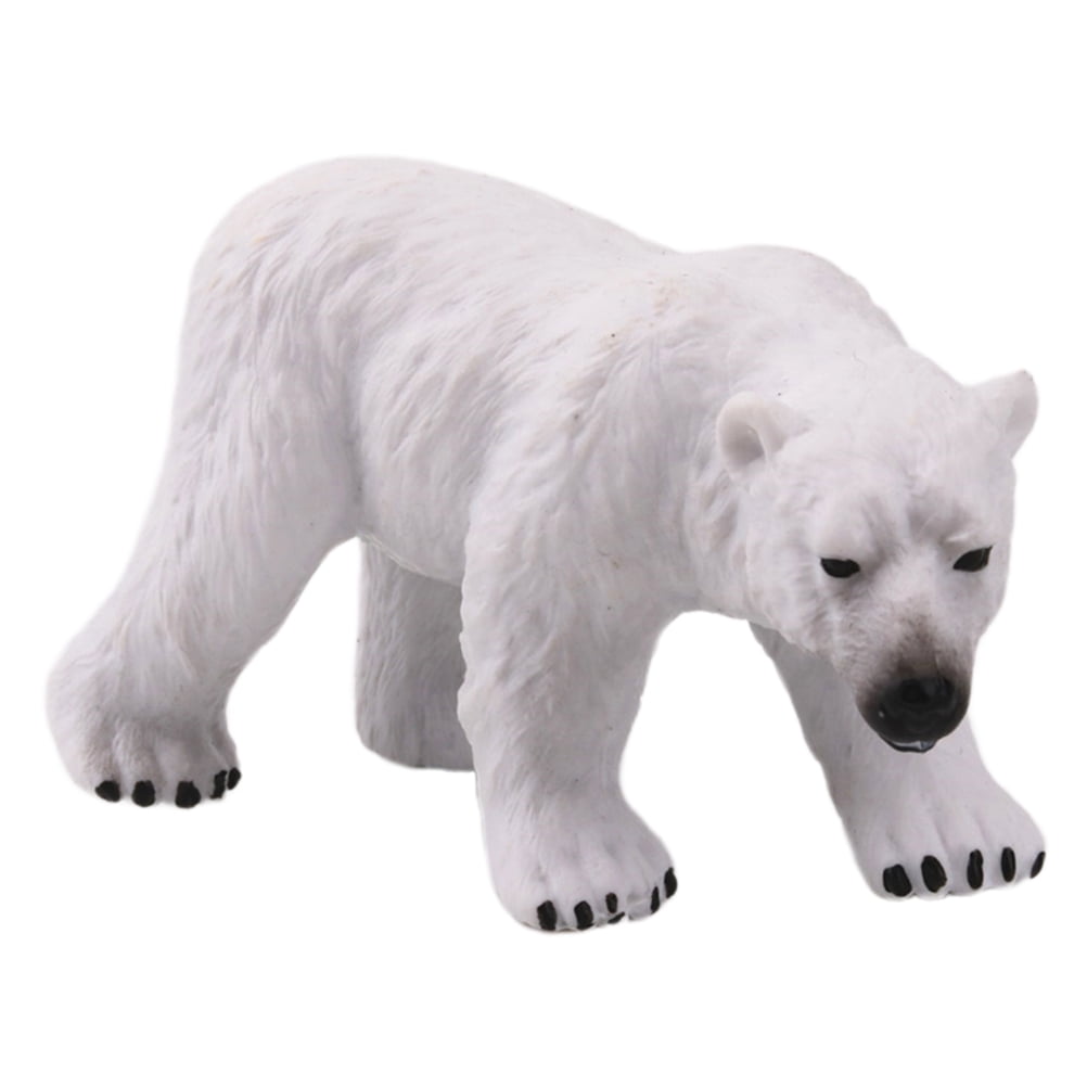 ITSELFER 1pc Solid Static Polar Bear Model Plastic Animal Miniature ...