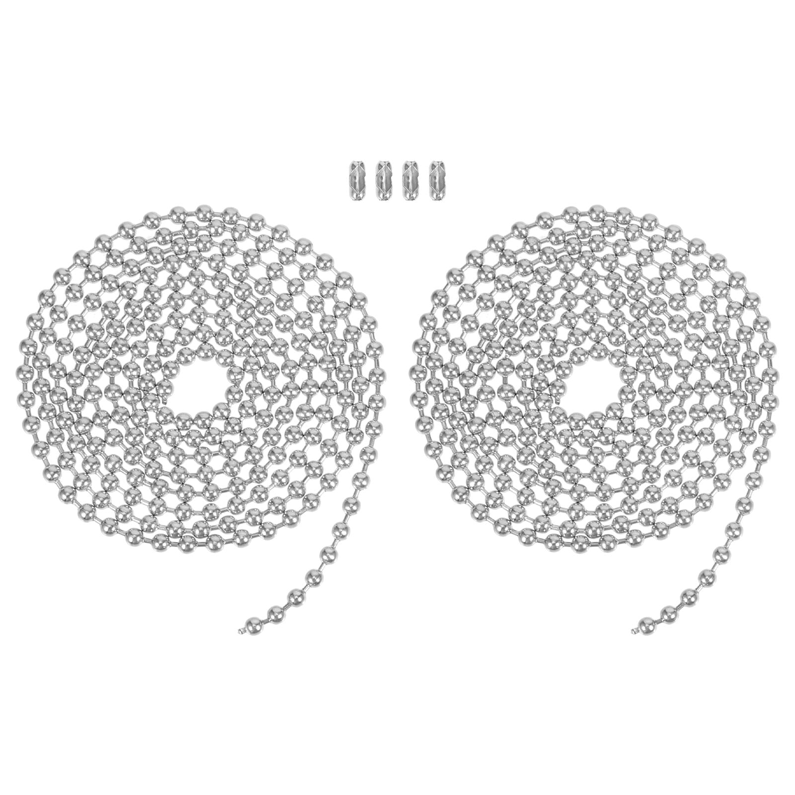 ITSELFER 2 Sets Bead Chains 3mm Round Ball Beading Chains Tags ...