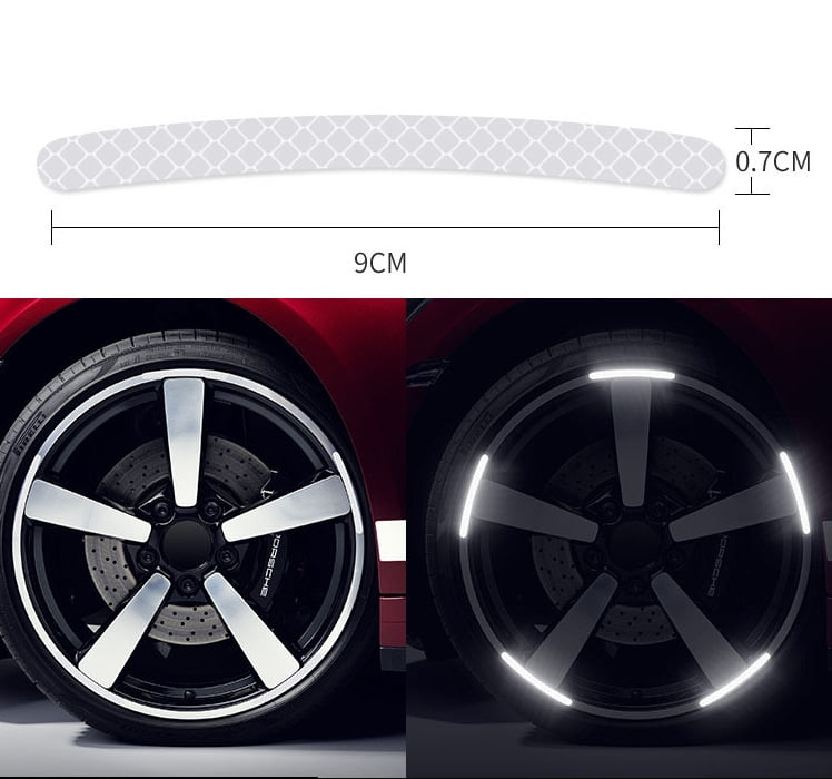 ITSELFER 20PCS Reflective Automotive Wheel Hub Stickers Easy to Install ...