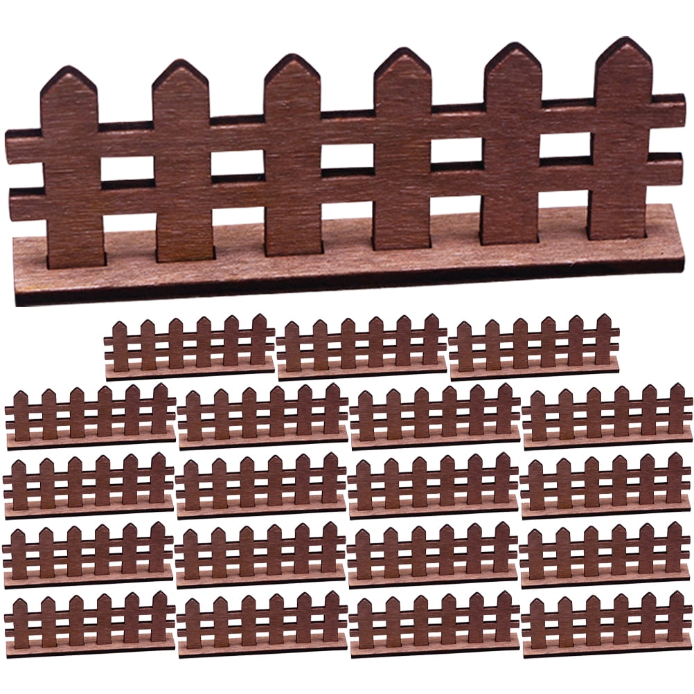 ITSELFER 20Pcs Mini House Wooden Fences Micro Landscape Fences Doll ...