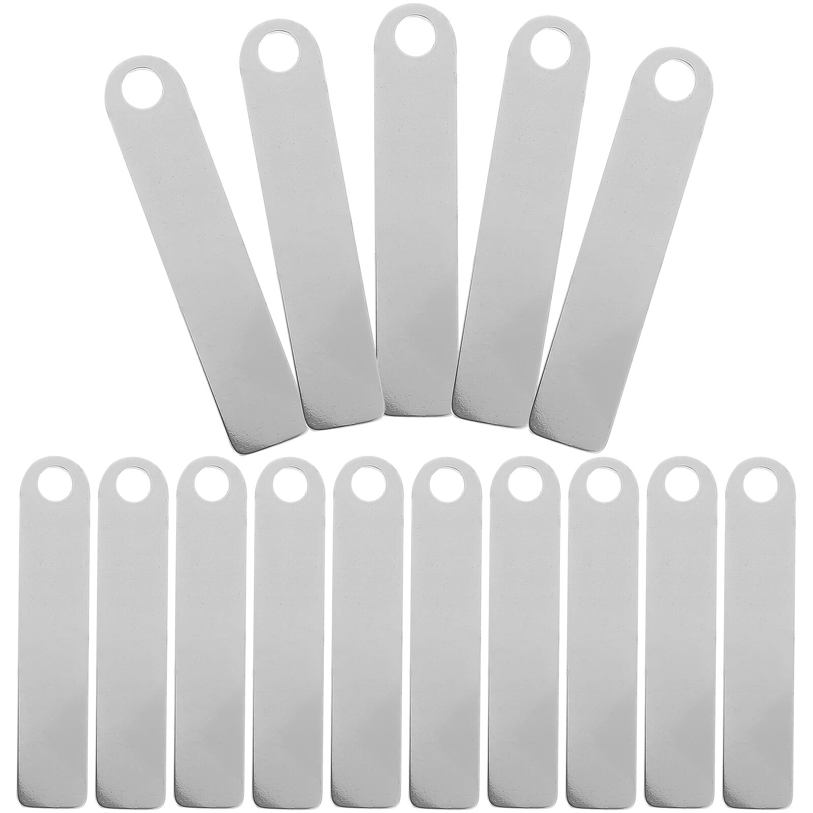 ITSELFER 20Pcs Stainless Steel Blank Stamping Tag Metal Name Tags Key ...