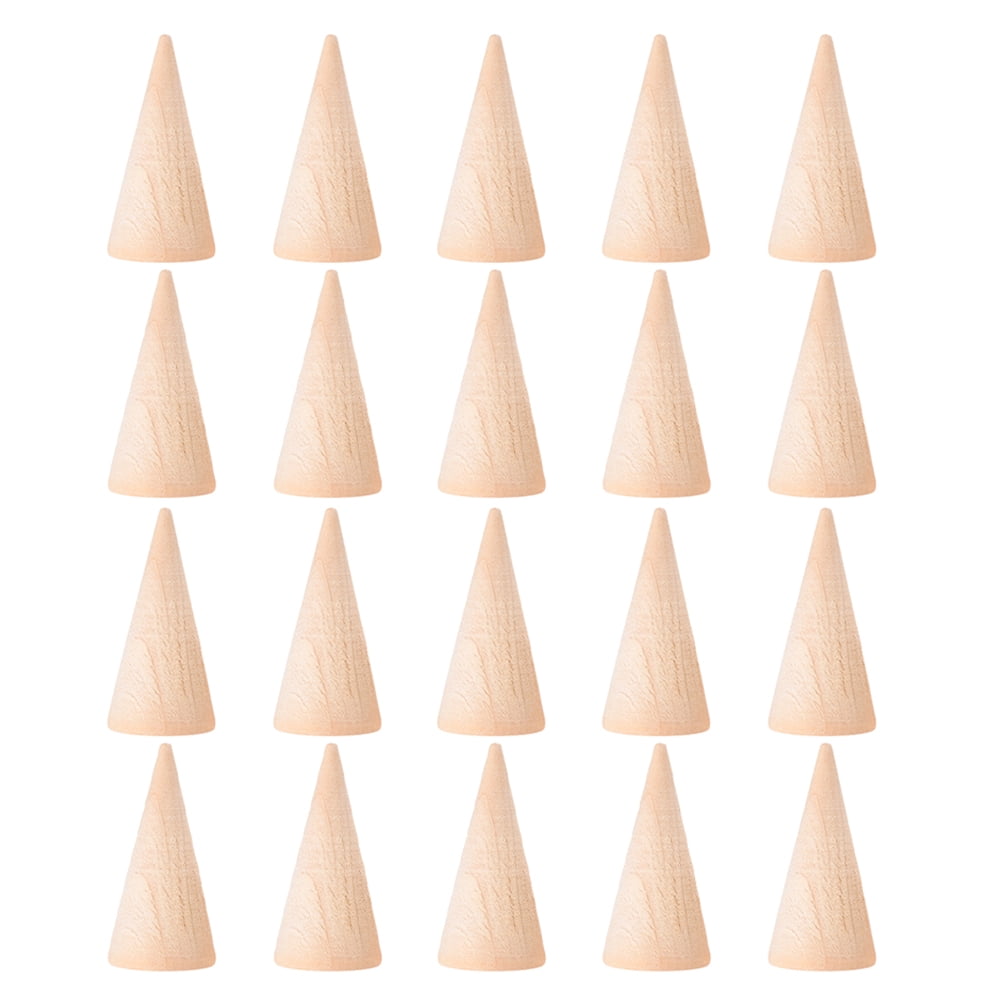 ITSELFER 20Pcs Wood Cone Finger Ring Stand Rings Display Stand Finger ...