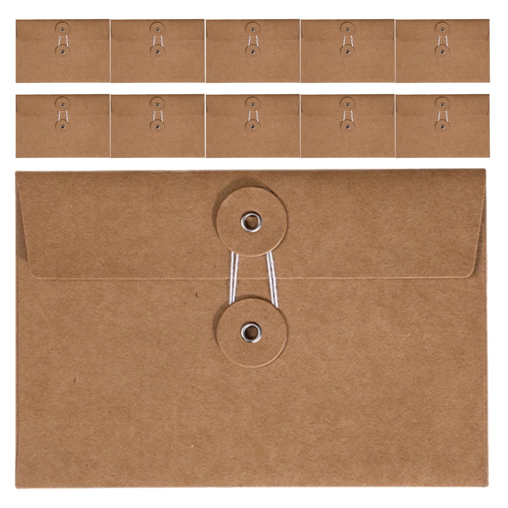 ITSELFER 20pcs Vintage Kraft Paper Envelopes With String Closure For ...