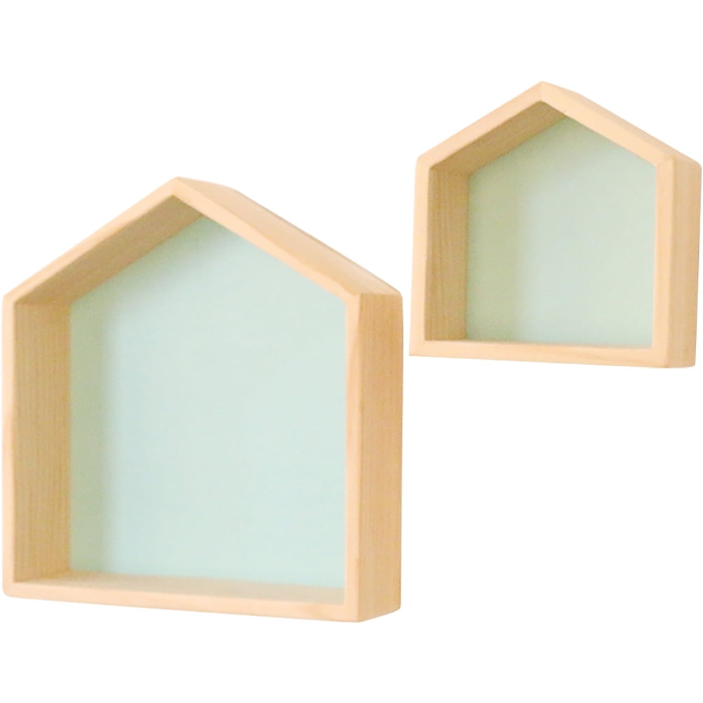 ITSELFER 2Pcs Floating Wall Shelves House Shape Floating Shelves ...