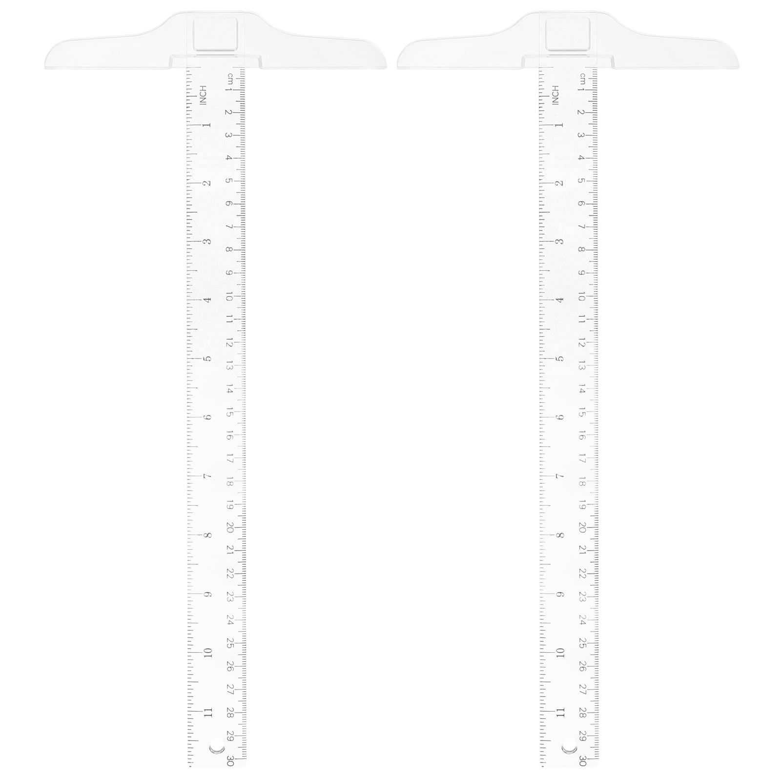 YOSADIER 2-Pack Transparent Plastic T-Ruler High Accuracy Measuring ...