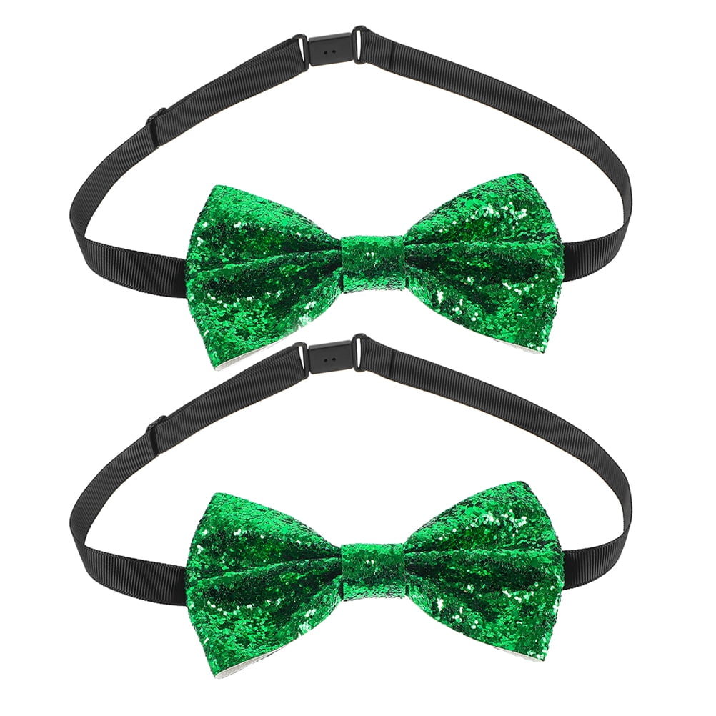 ITSELFER 2pcs Adjustable Glitter Bow Ties Sparkling Bow Ties Men Pre-tied Sequin Bowtie for ...