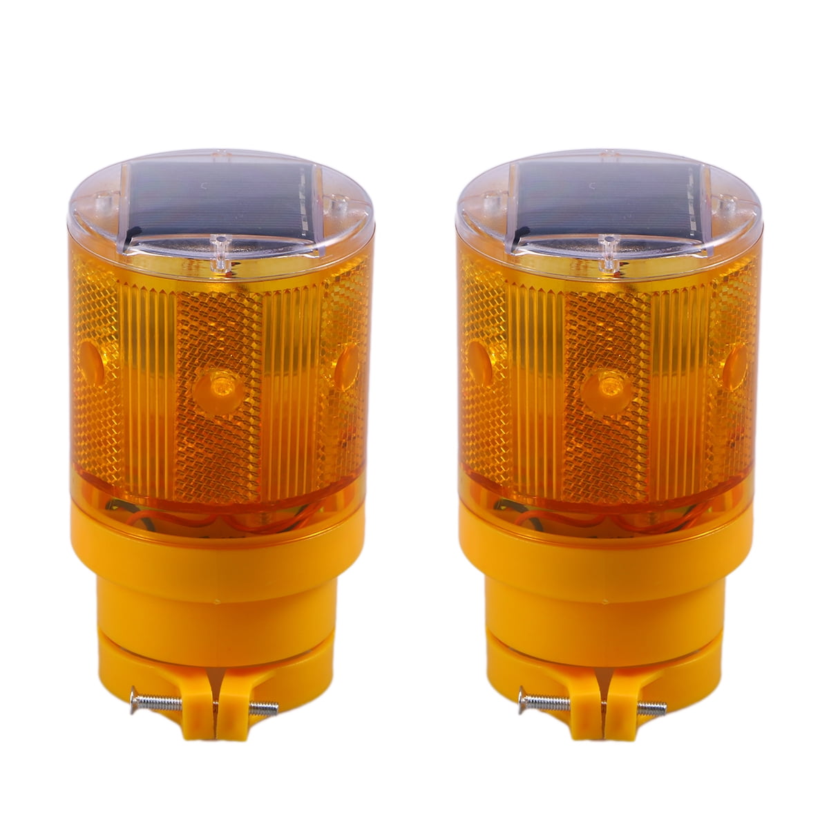 ITSELFER 2pcs Solar Traffic Light Flashing Barricade Emergency Strobe ...