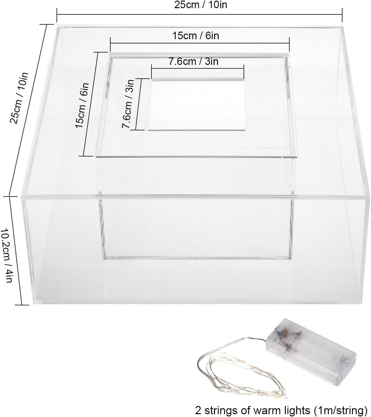 ITSELFER 2pcs Transparent Square Acrylic Cake Stand Square Stand ...