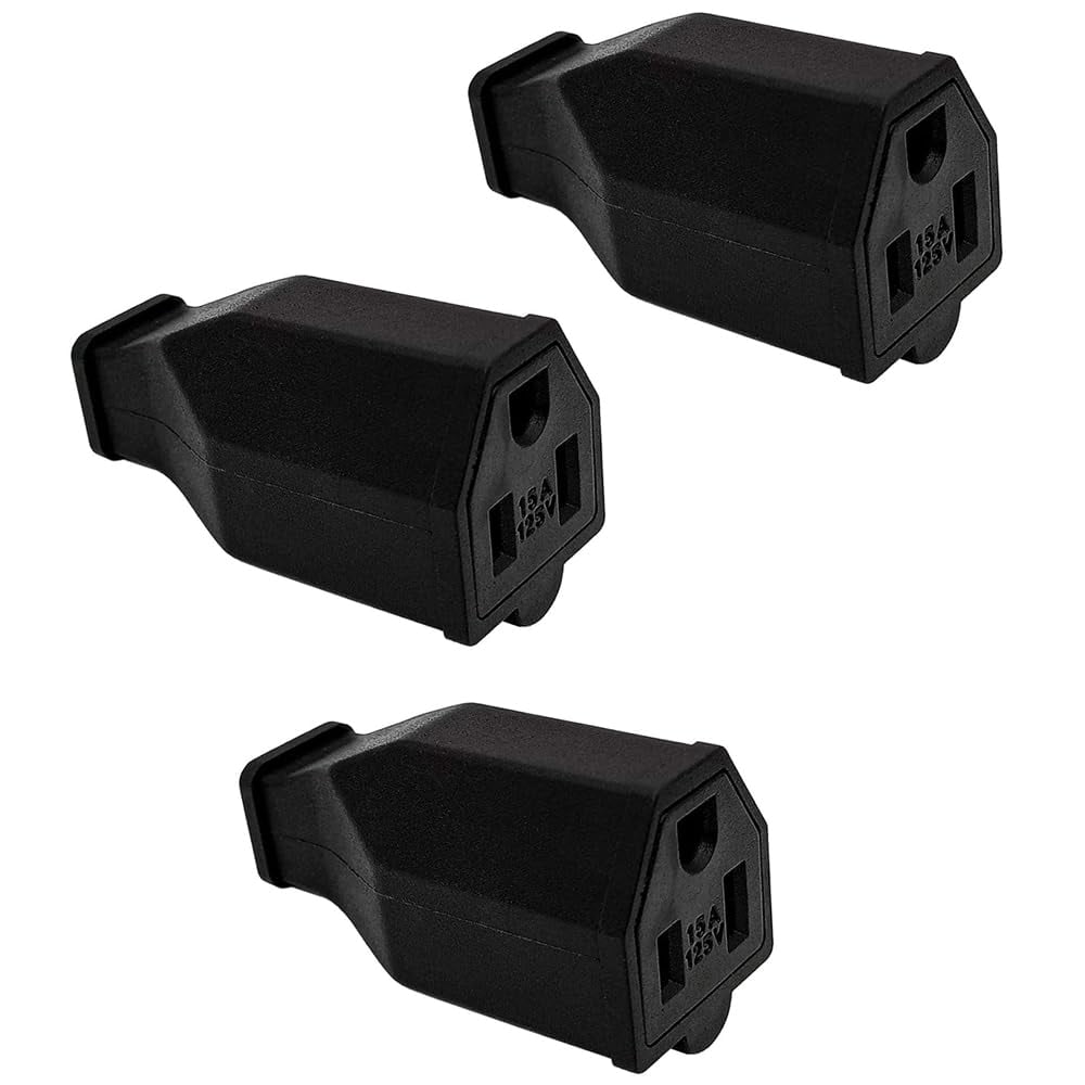 ITSELFER 3 Pcs Extension Cord Ends 3 Prong Plug Replacement Electrical ...
