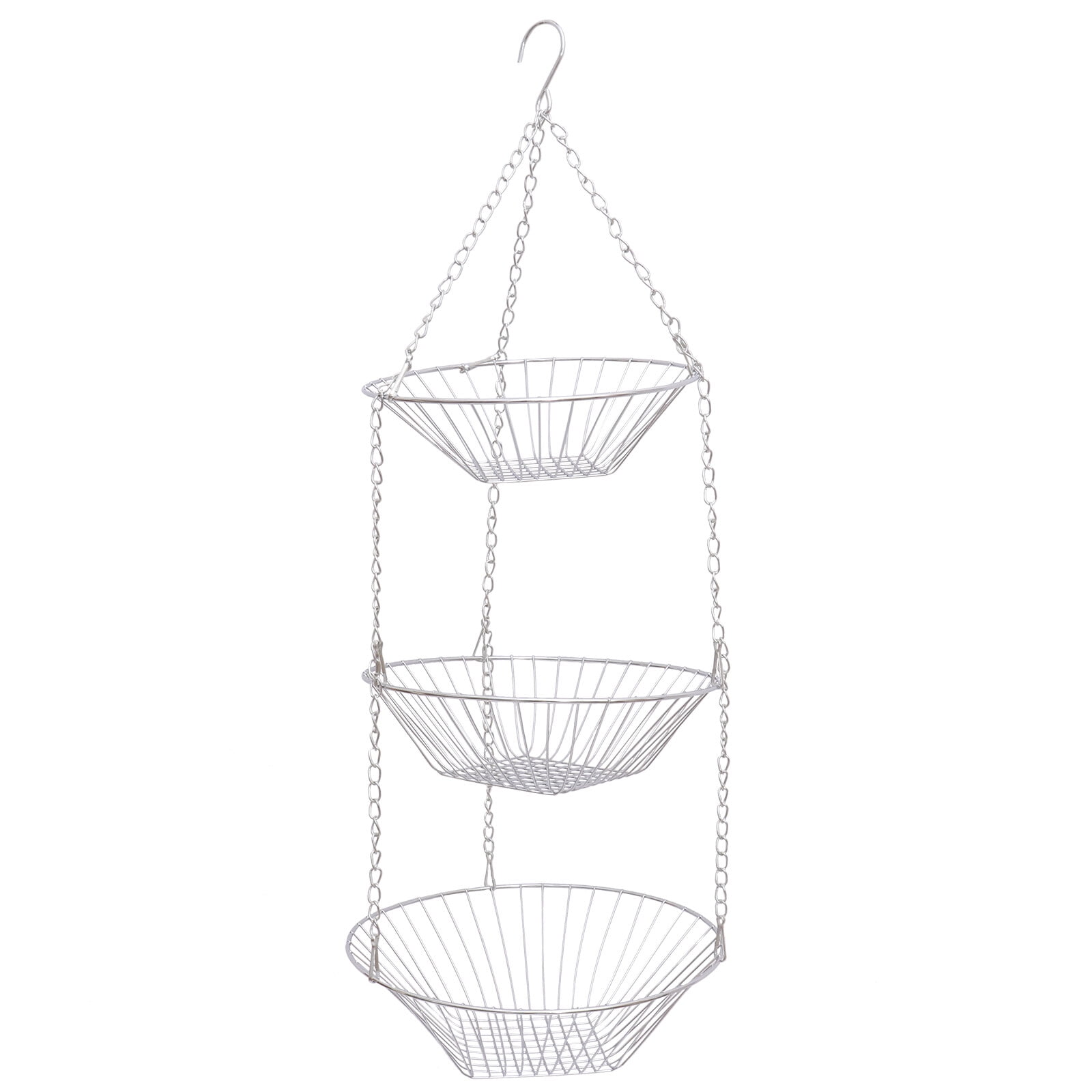 ITSELFER 3-Tier Wire Hanging Basket Stainless Steel Basket Fruit Swing ...