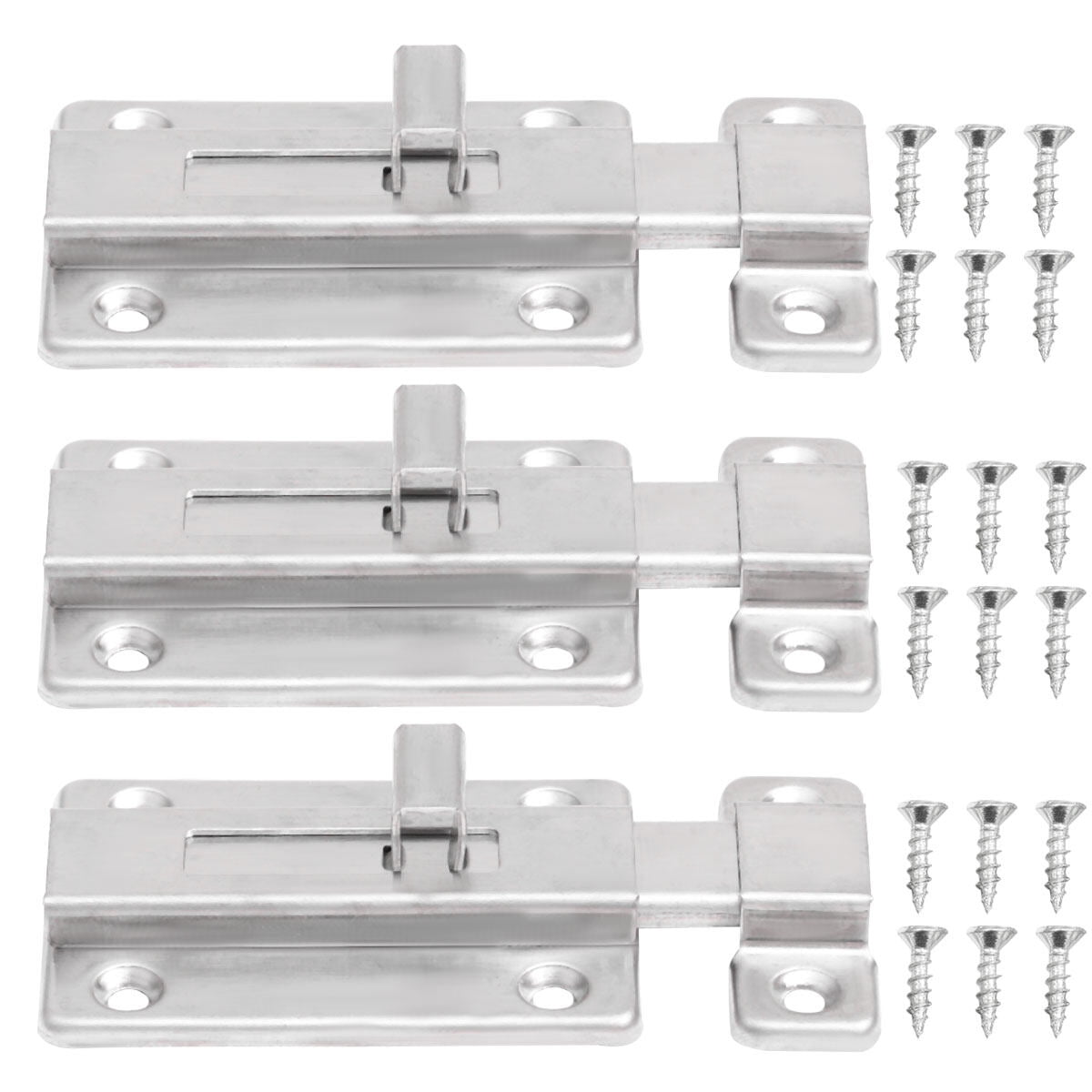 ITSELFER 3pcs 3 Inch Stainless Steel Door Bolts Latch Sliding Door Lock ...