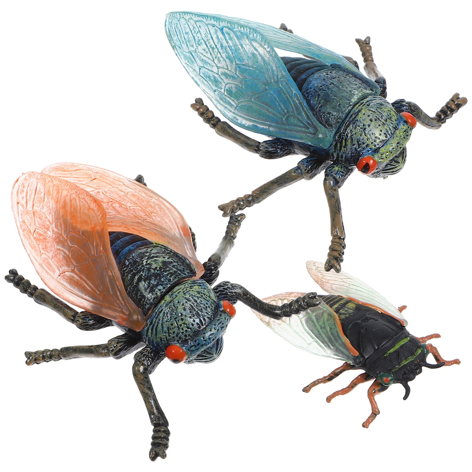 ITSELFER 3pcs Fake Insect Model Cognitive Toy Cicada Model Fake Cicadas ...