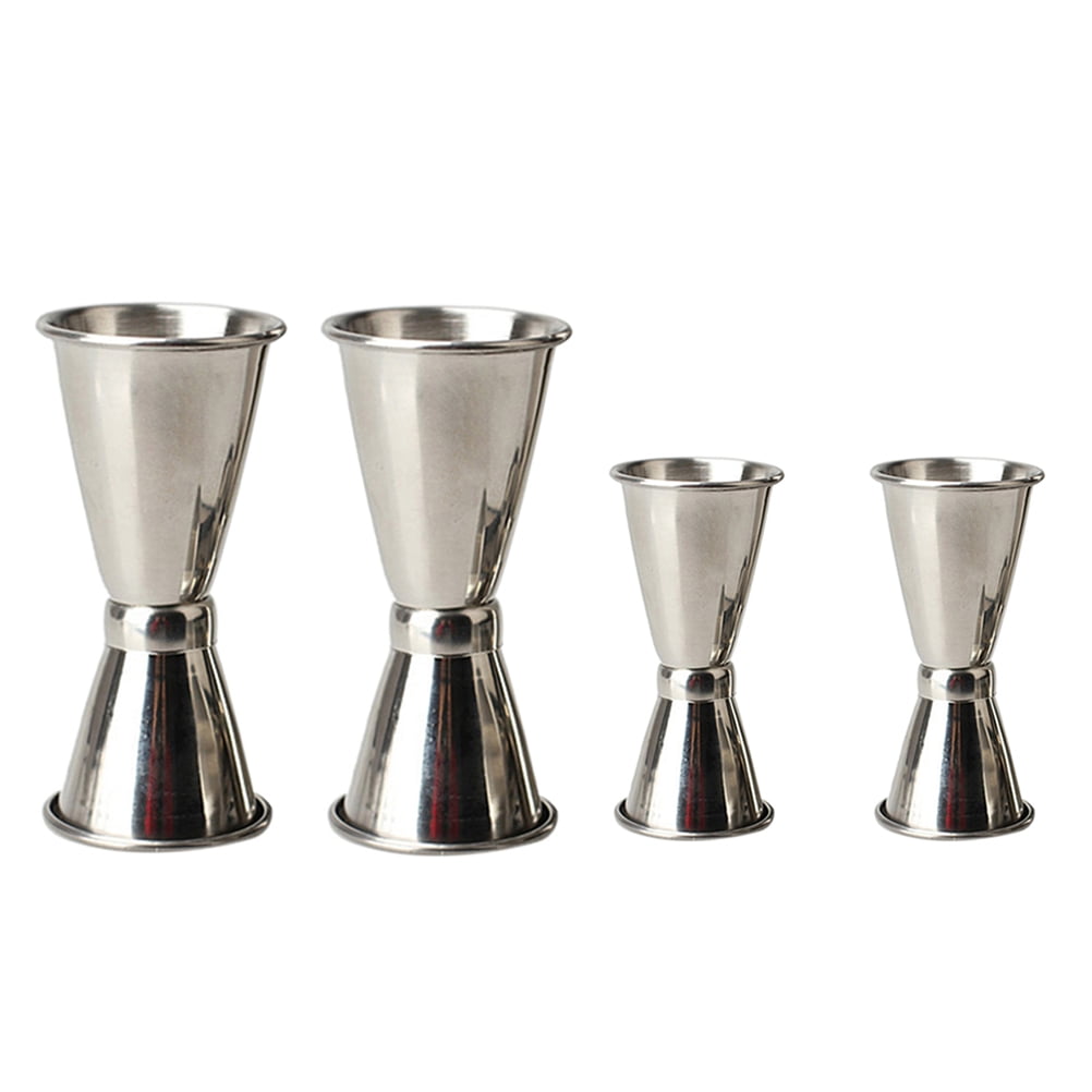 HEMOTON 4 Pcs Stainless Steel Cocktail Jigger Set Doublesided Measuring ...
