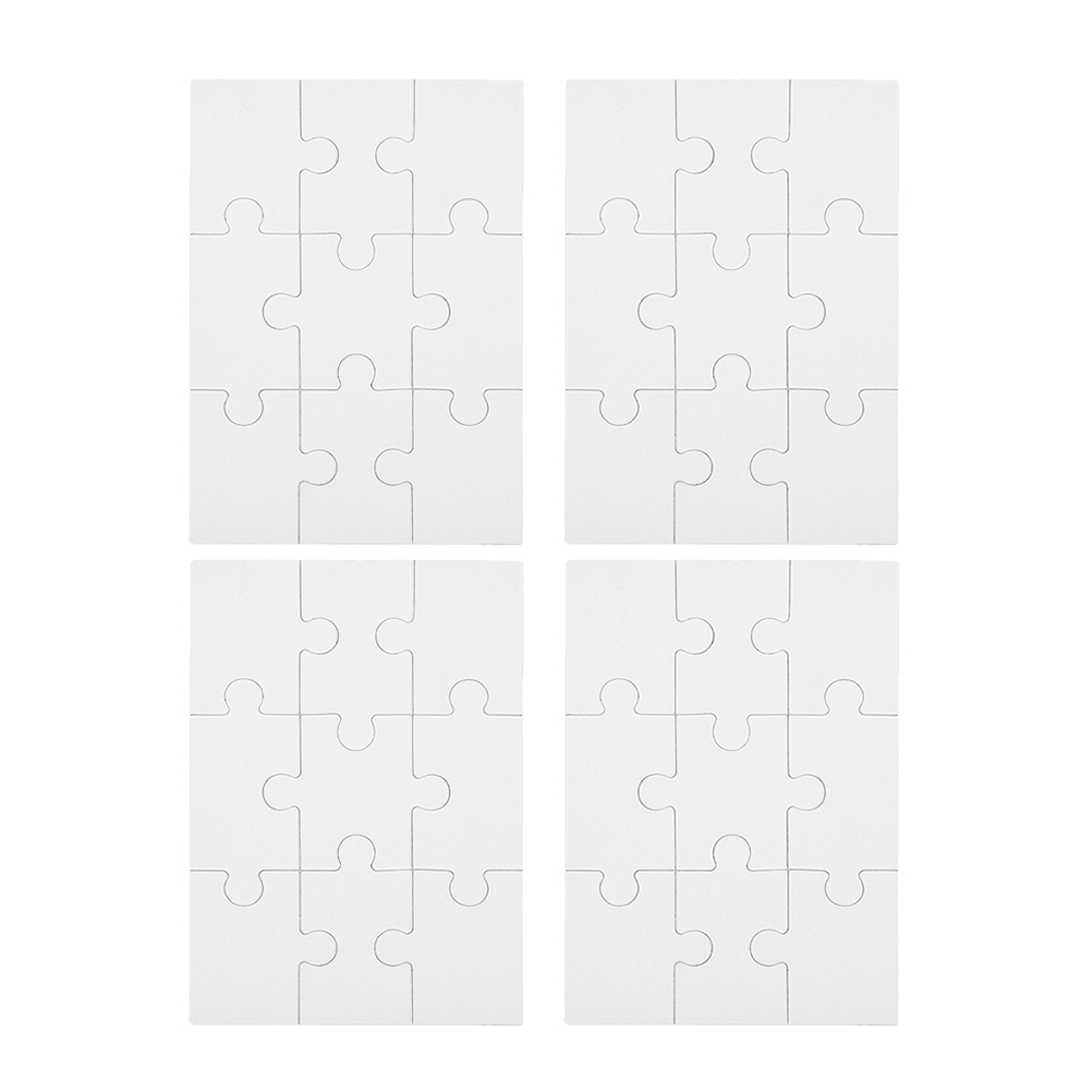 ITSELFER 4 sheets of Blank Jigsaw Puzzle Pieces Sublimation Heat ...