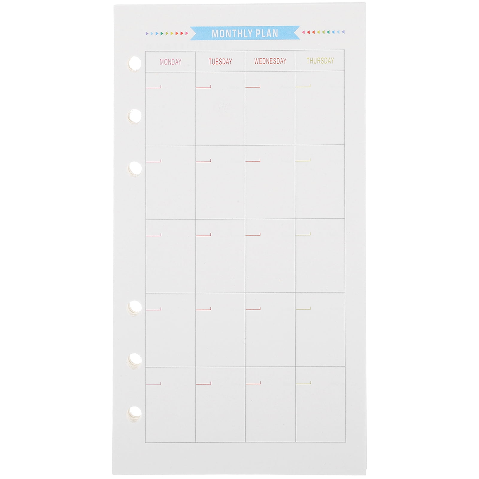 RENACLIPY 40 Sheets A6 6 Hole Binder Paper Refills Planner Journal ...