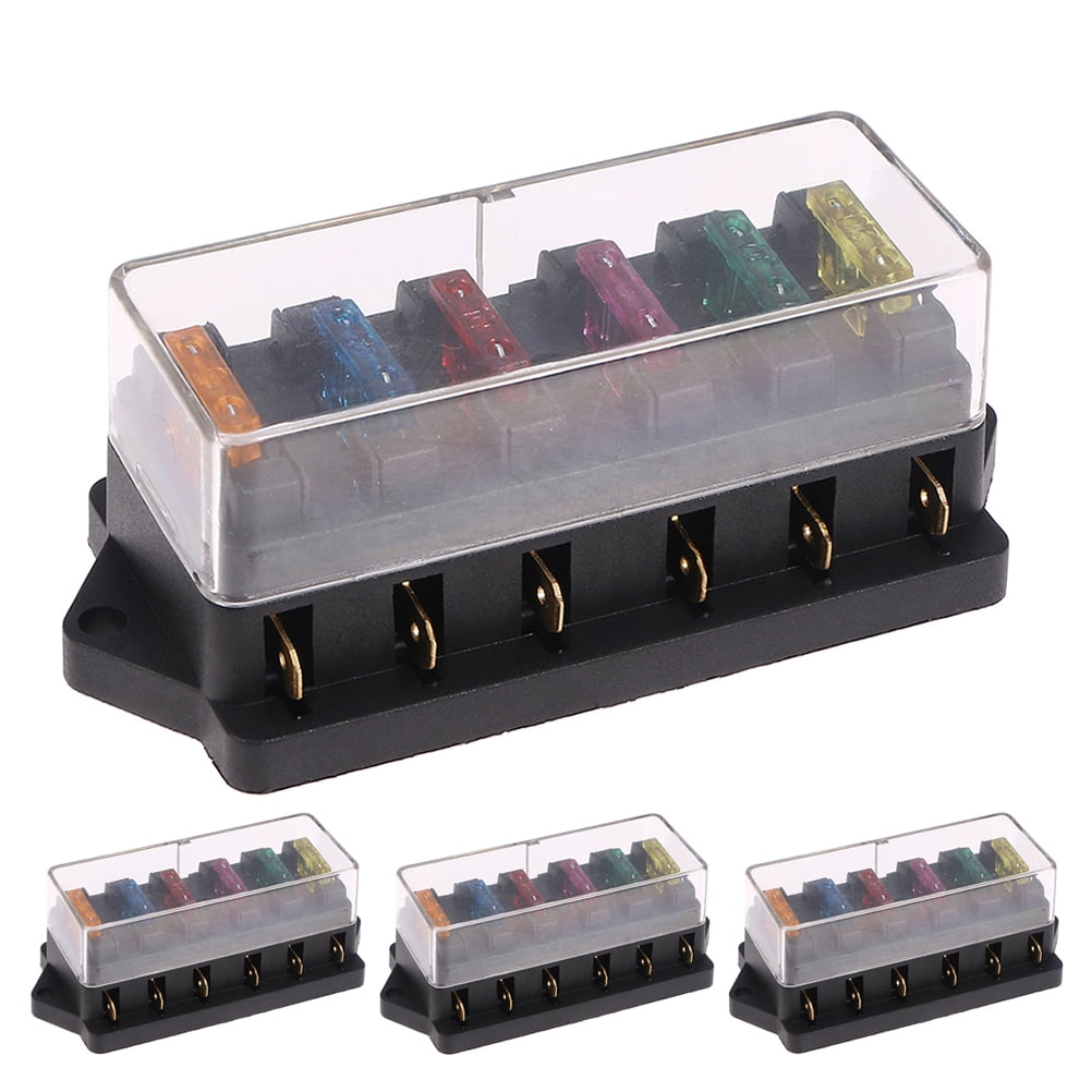 ITSELFER 4pcs Automotive Fuse Block Automotive Replacement Fuse Box 6 ...