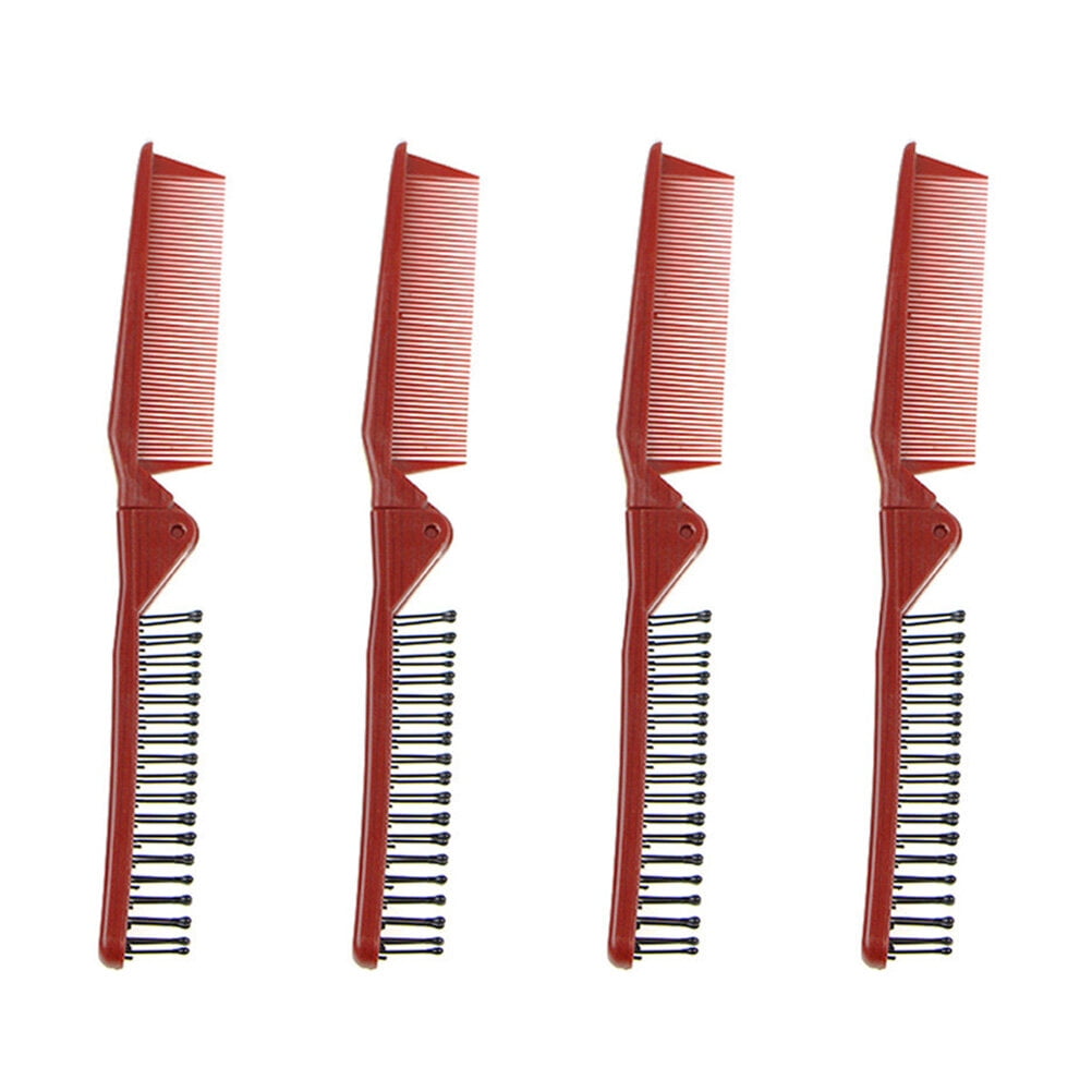 ITSELFER 4pcs Portable Folding Combs Pocket Combs Plastic Partition ...