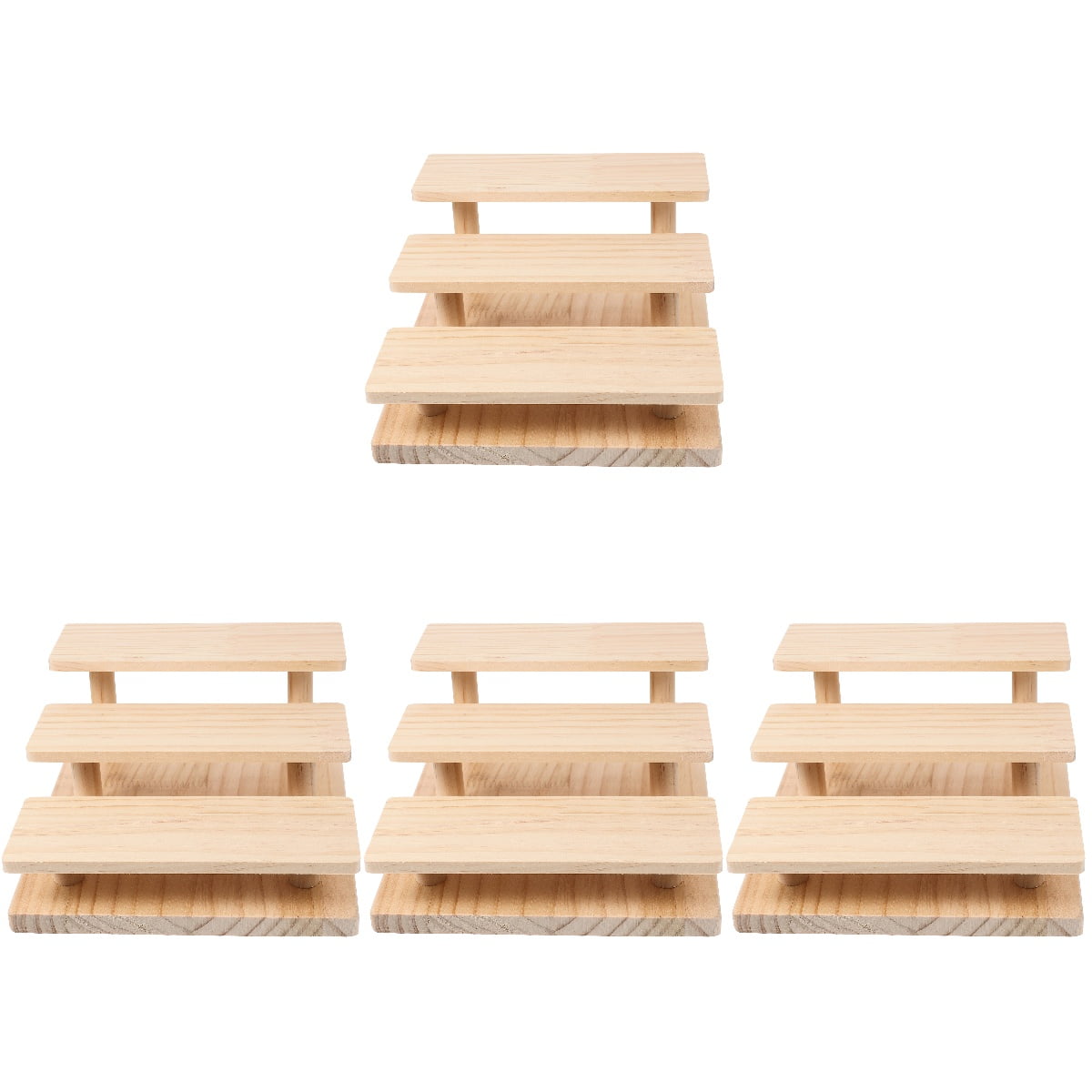 ITSELFER 4pcs Riser Display Stand Tiered Wood Display Stand Collection ...