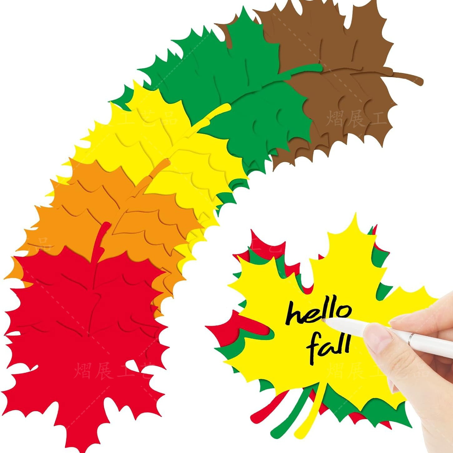 COOPHYA Fall Leaves Cutout Paper Multi 50Pcs 3.93X3.34In - Walmart.com
