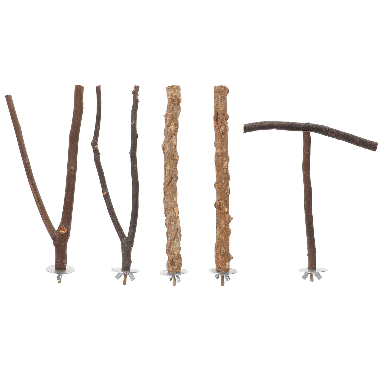 ITSELFER 5pcs Bird Wood Perches Parrot Standing Wooden Stick Bird Cage ...