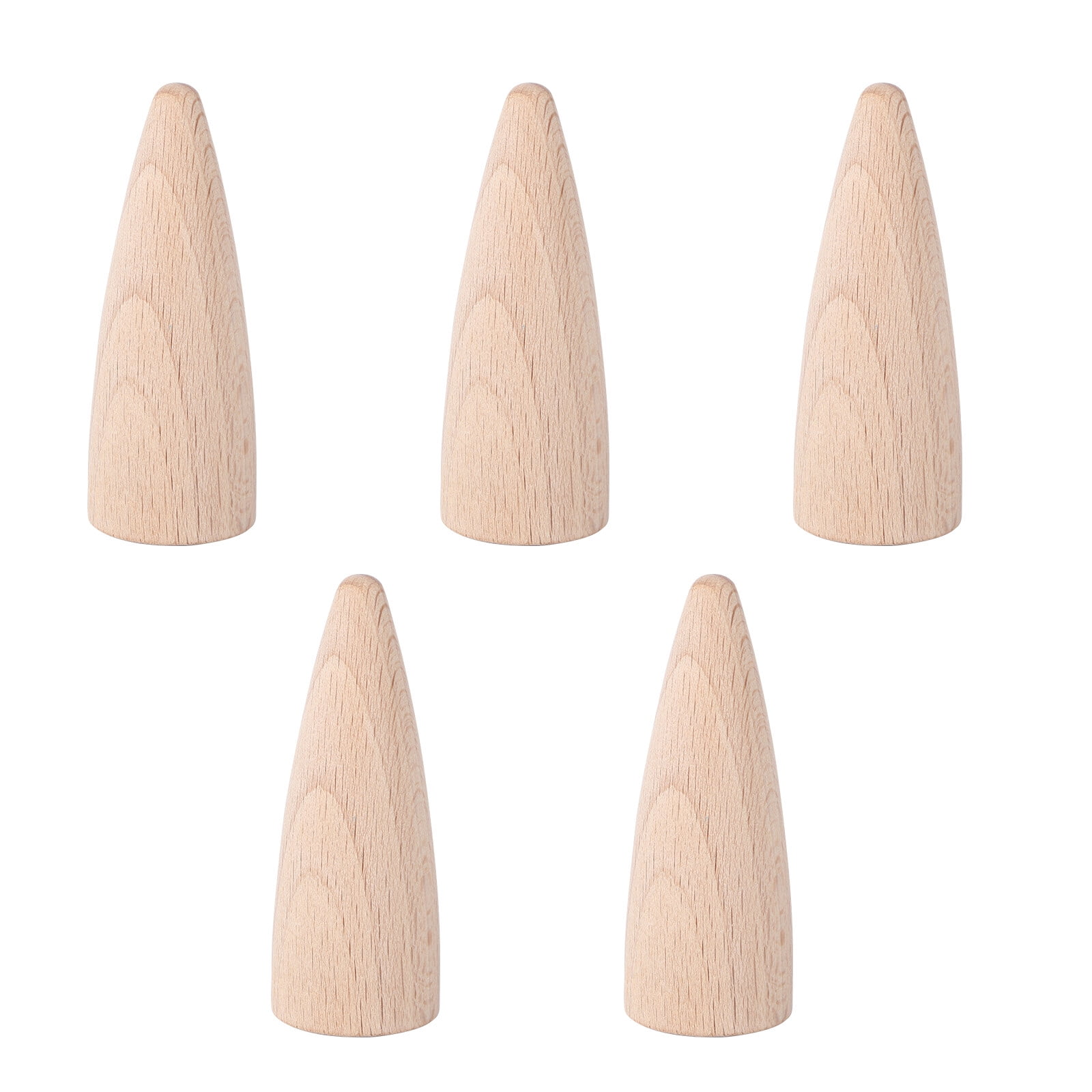 ITSELFER 5pcs Solid Wood Toy Cone Building Block Toy Kids Hand-painted ...