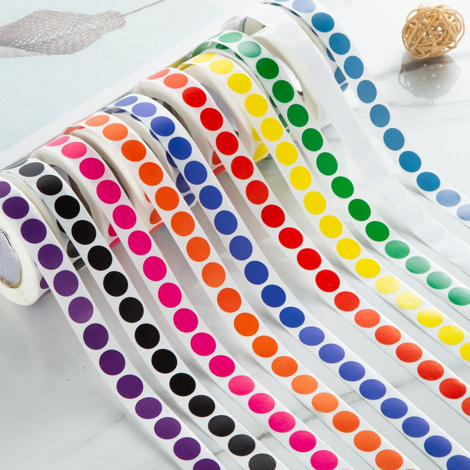 ITSELFER 6 Rolls Dot Sticker Color Coding Labels Circle Price Label ...