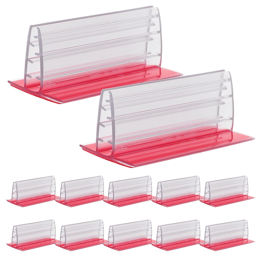 ITSELFER 60pcs Sneeze Guard Holders Panel Sign Holders Adhesive Ticket ...