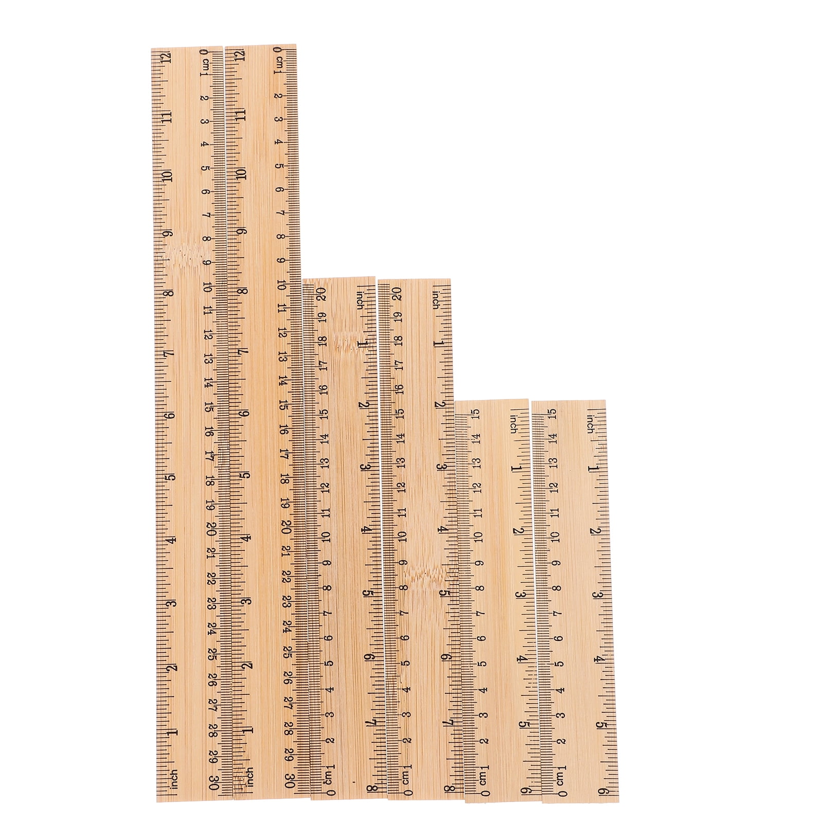 ITSELFER 6Pcs Scale Rulers Multi-function Bamboo Rulers Students ...
