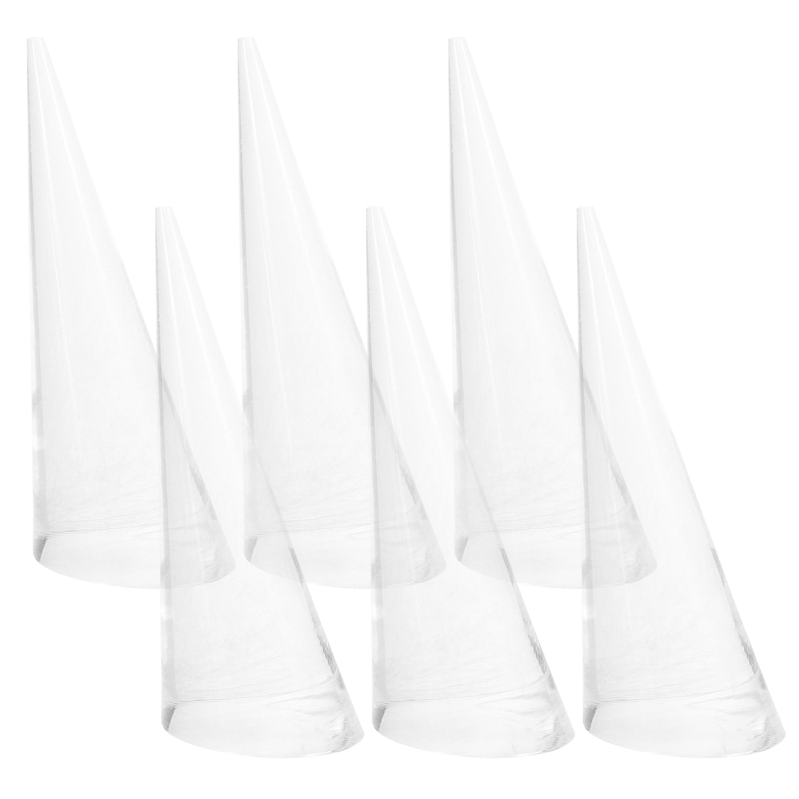 ITSELFER 6pcs Jewelry Ring Display Stand Cone Stand Acrylic Cone Shaped ...