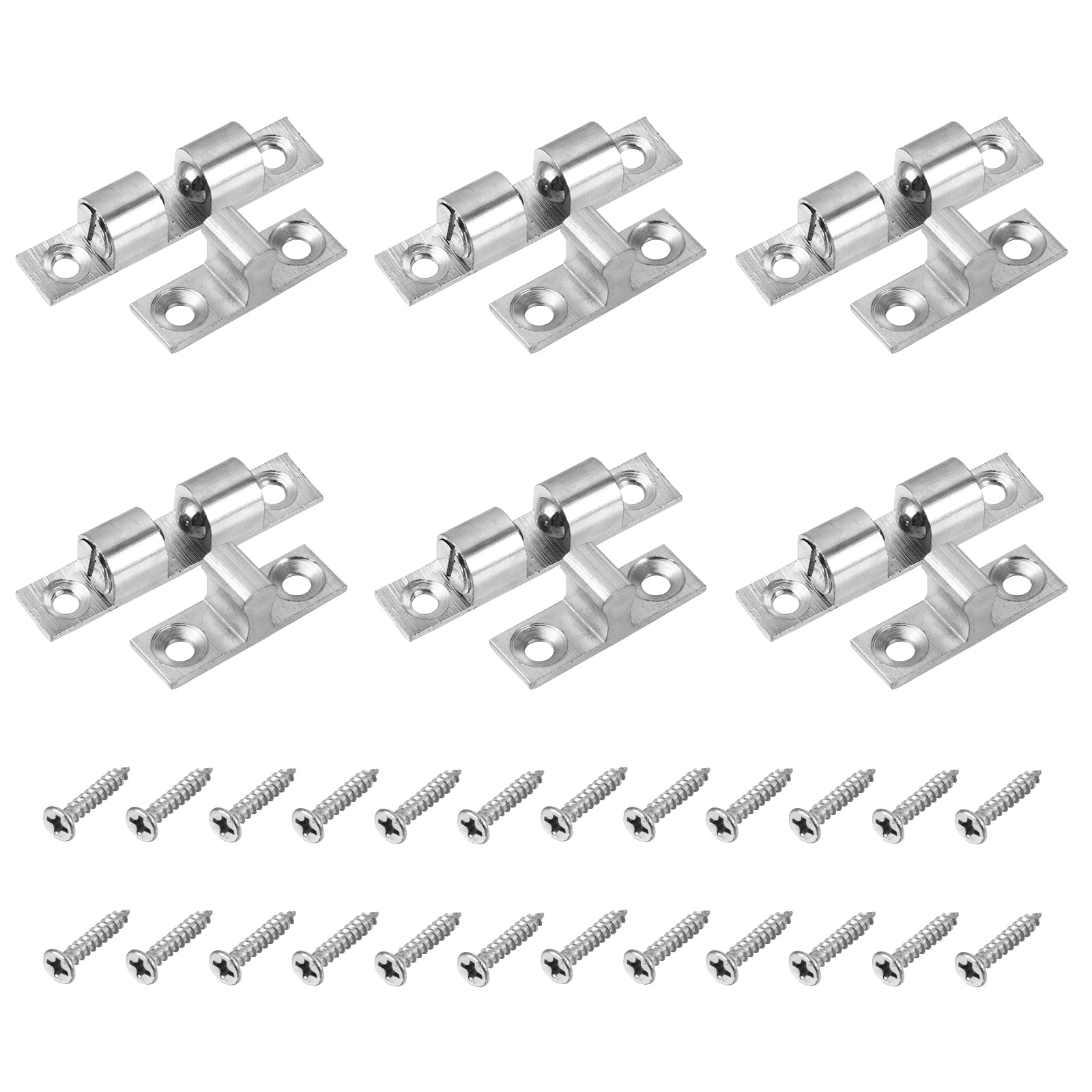 ITSELFER 6pcs Silver Cabinet Door 50 Brass Dual Ball Roller Catch Latch ...